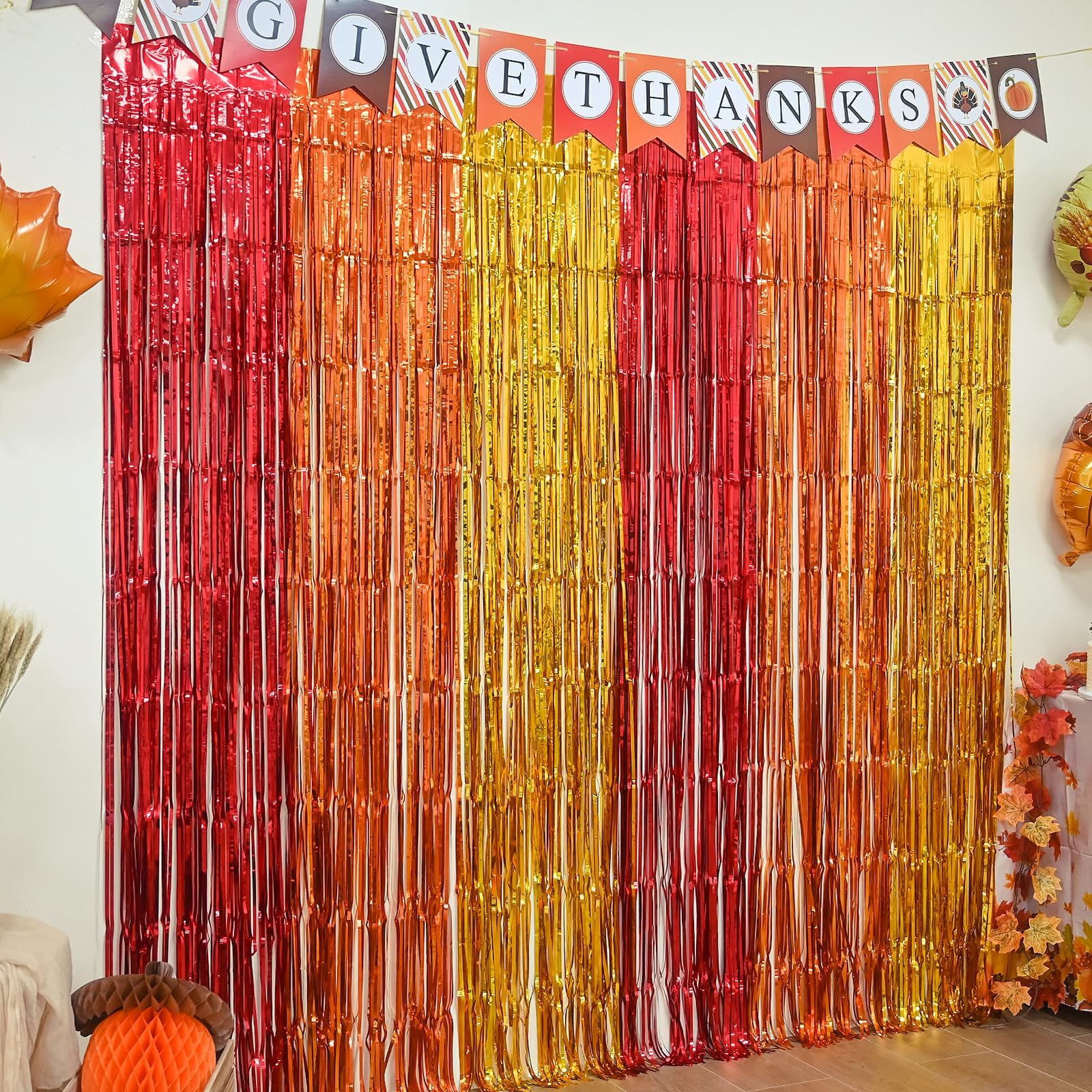 Amazon.com : Mega-L Thanksgiving Decorations 2 Pack Red Orange Yellow ...