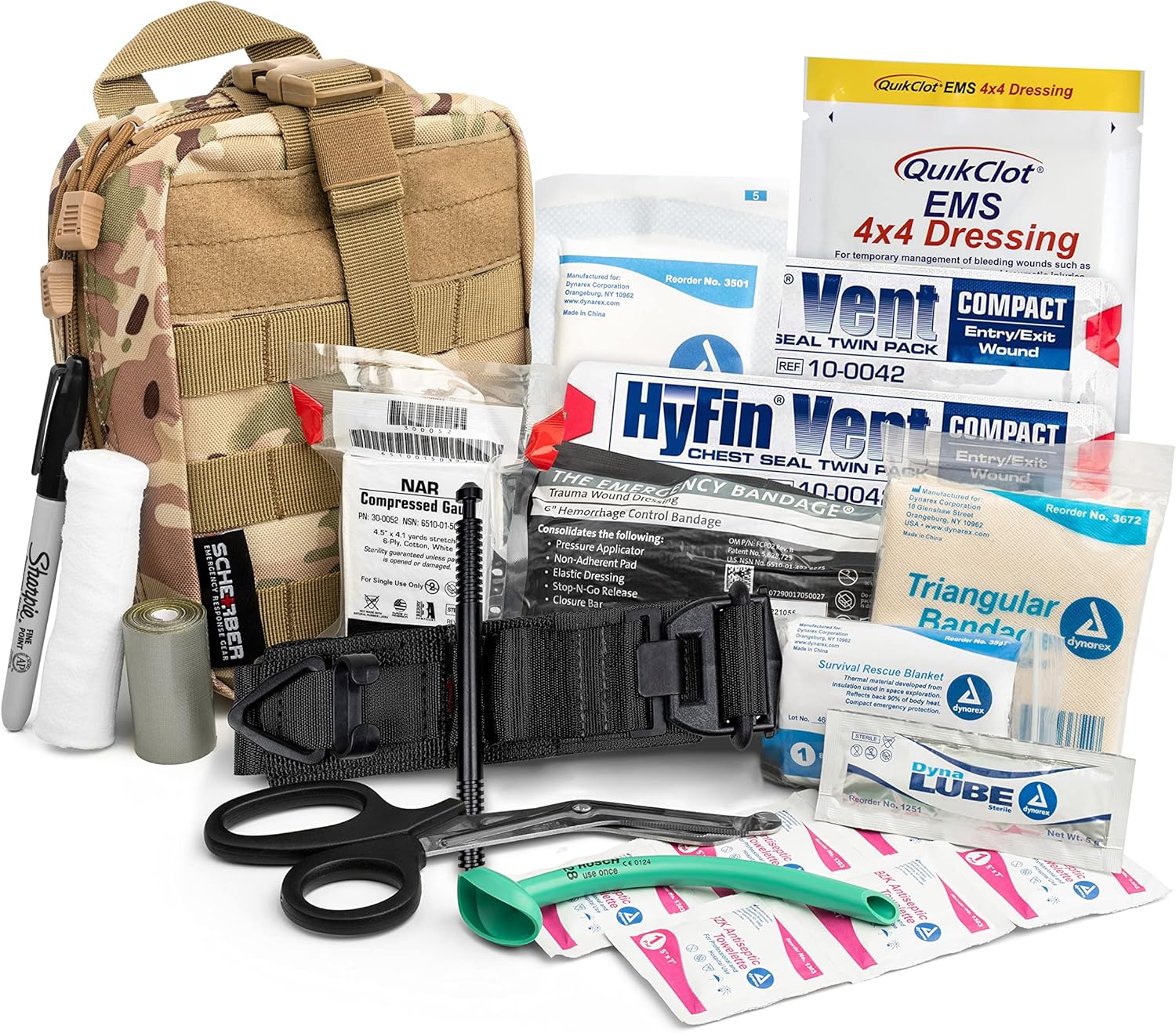 Amazon.com: Scherber Premium IFAK Kit Trauma Pack | HSA/FSA Approved | SOF Tourniquet, QuikClot ...