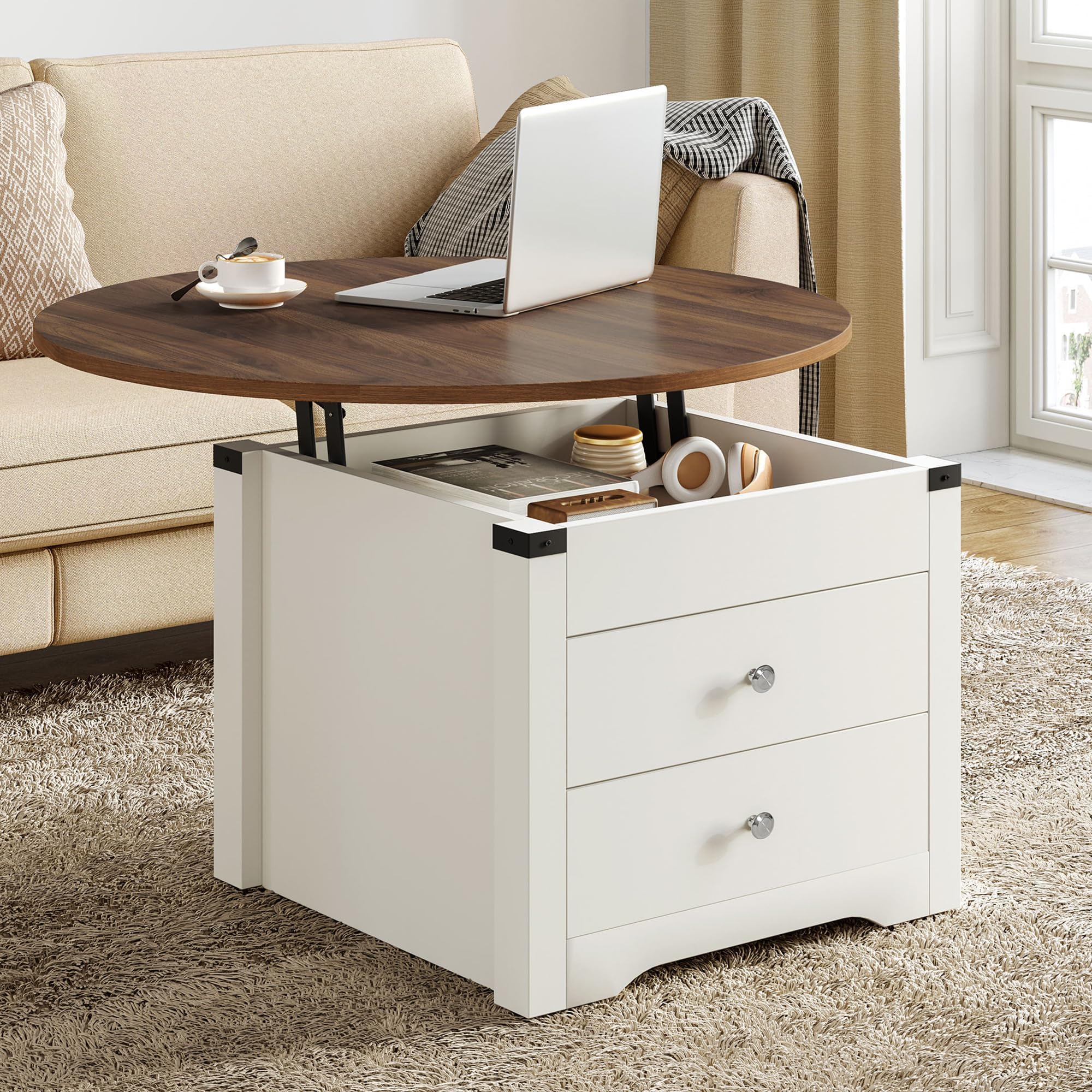 Amazon.com: YITAHOME Farmhouse Coffee Table, Lift Top Coffee Table with ...