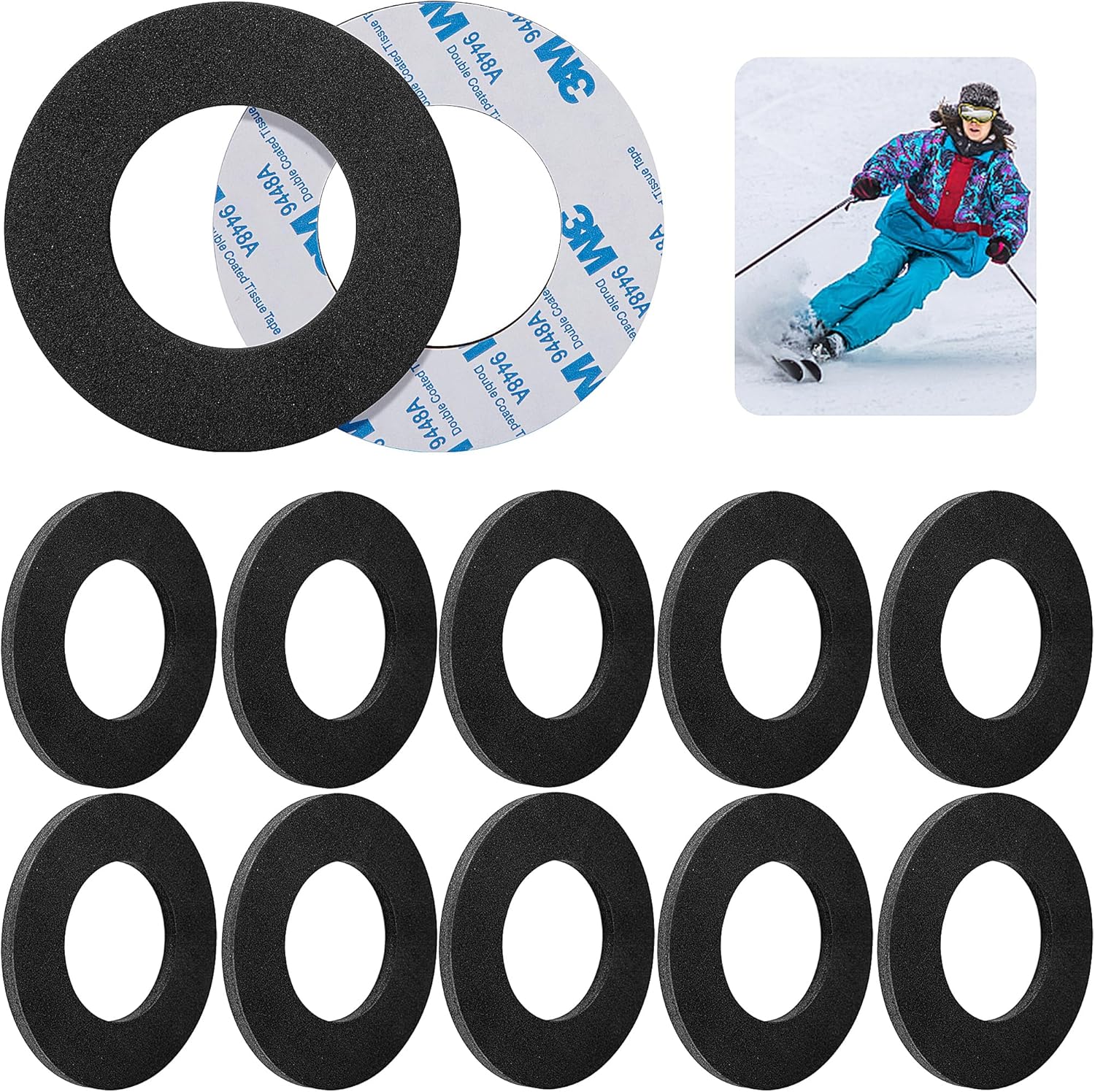 RunNico Ski Ankle Donut Boot Pads - Self-Adhesive Foam Padding ...