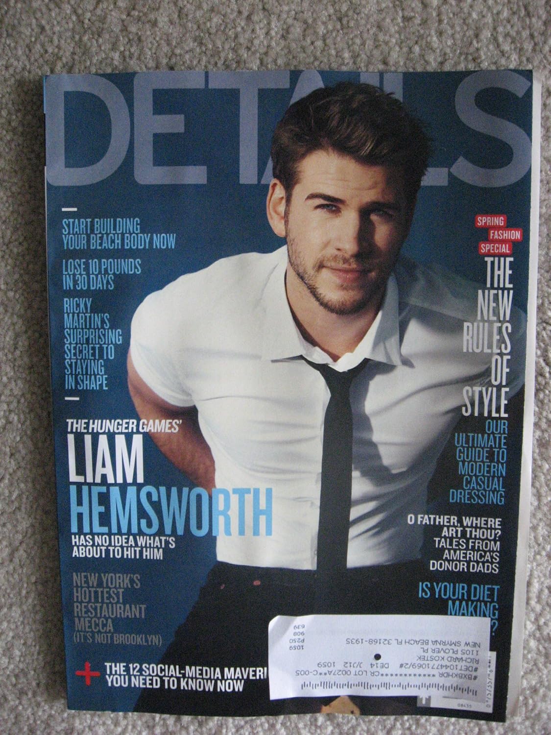 Details Magazine March 2012 - Liam Hemsworth: Details Magazine: Amazon ...