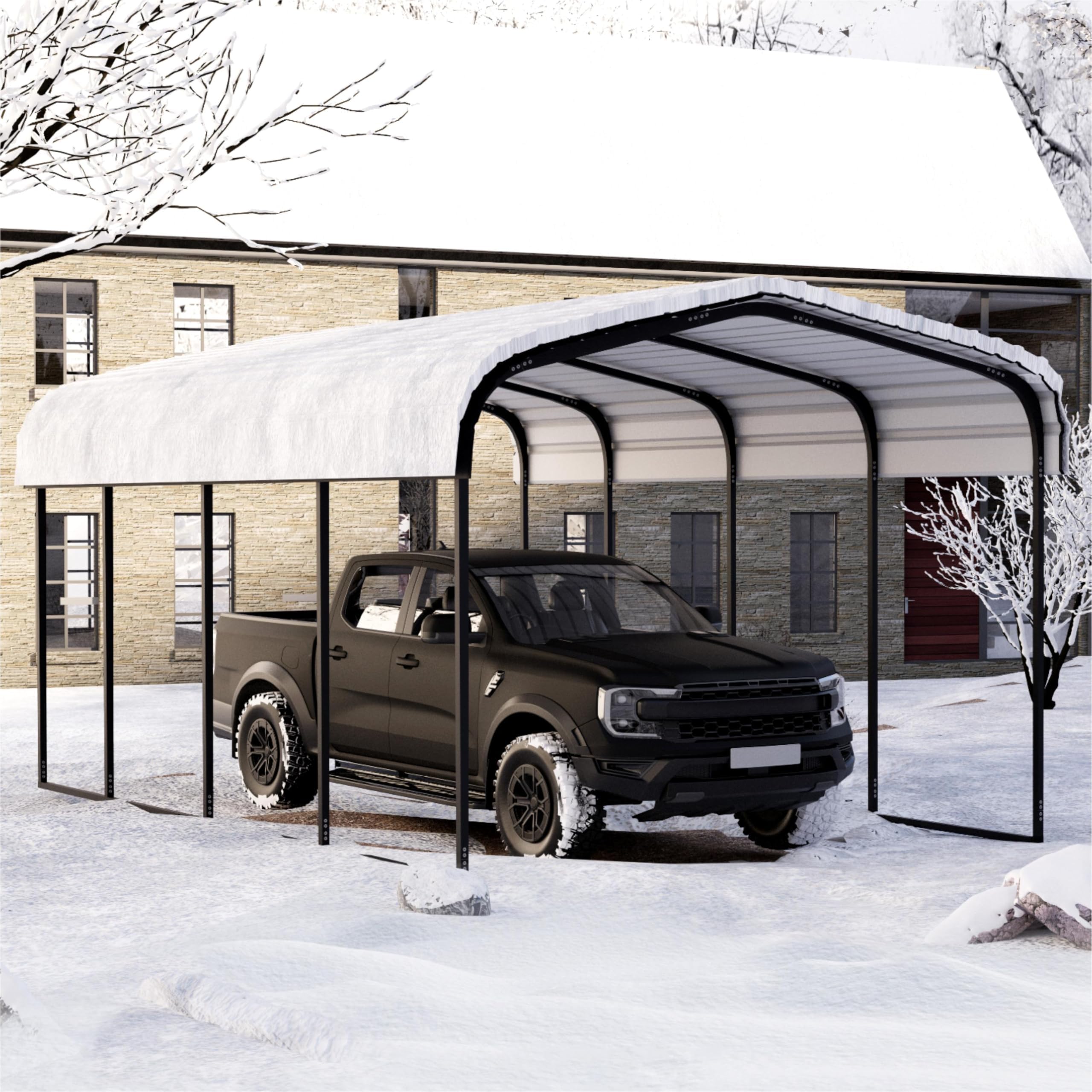 Amazon.com: Kurapika 12x22 FT Metal Carport with Reinforced Base ...