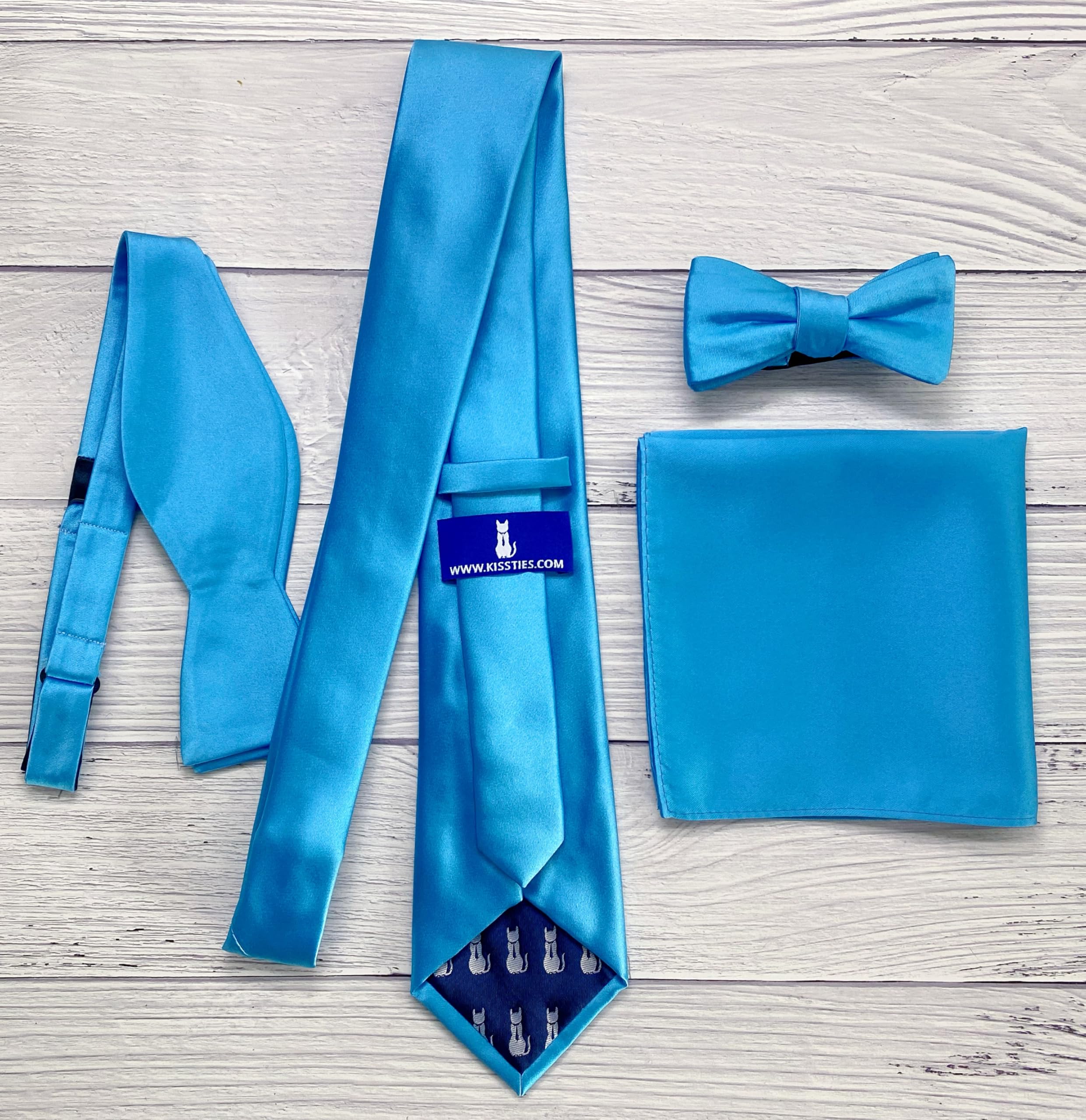 Snapklik.com : Turquoise Blue Solid Satin Tie Aqua Necktie Wedding Ties ...