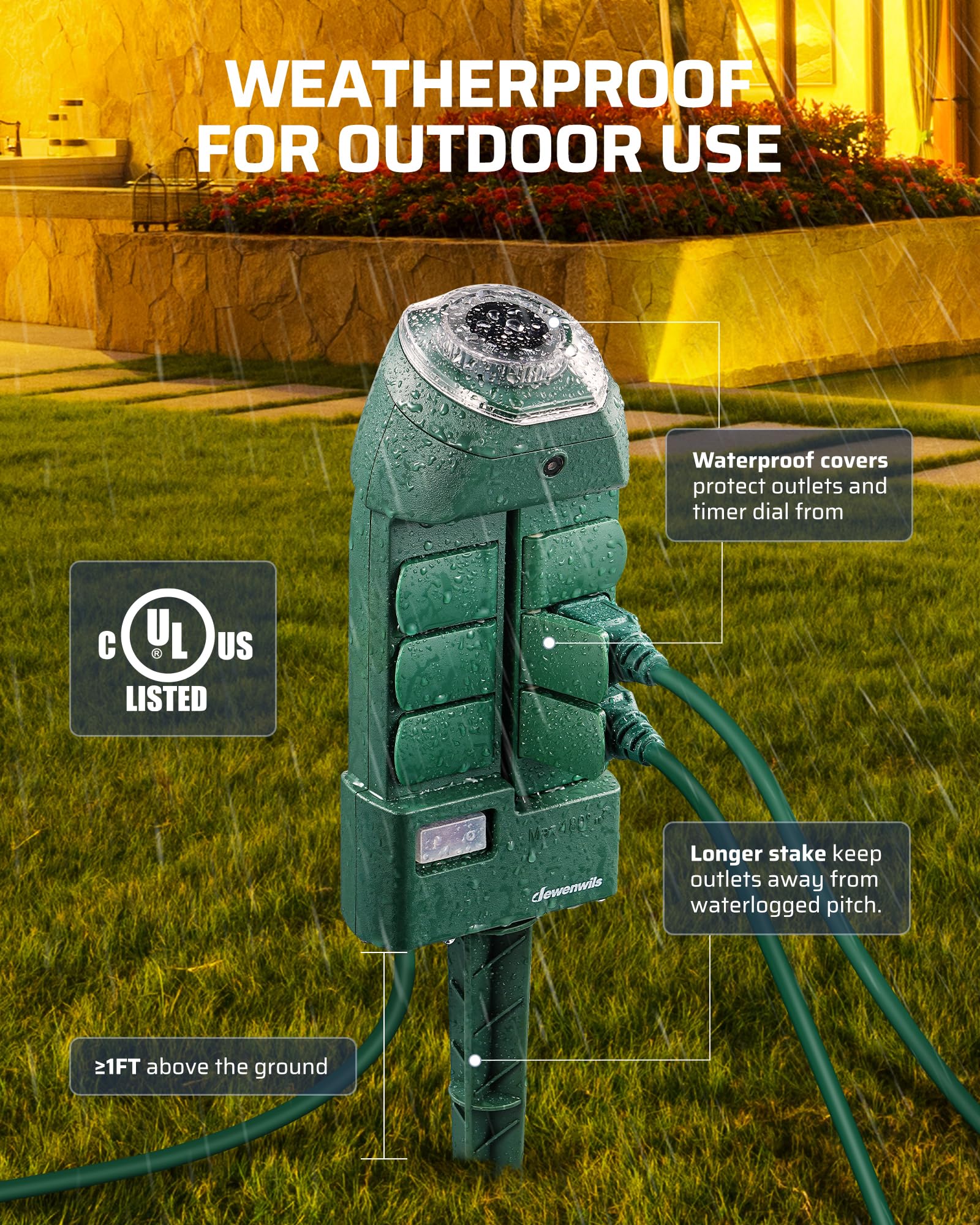 Outdoor Electrical Timer Covers GE 8 Hour Outdoor 2 Outlet Mechanical