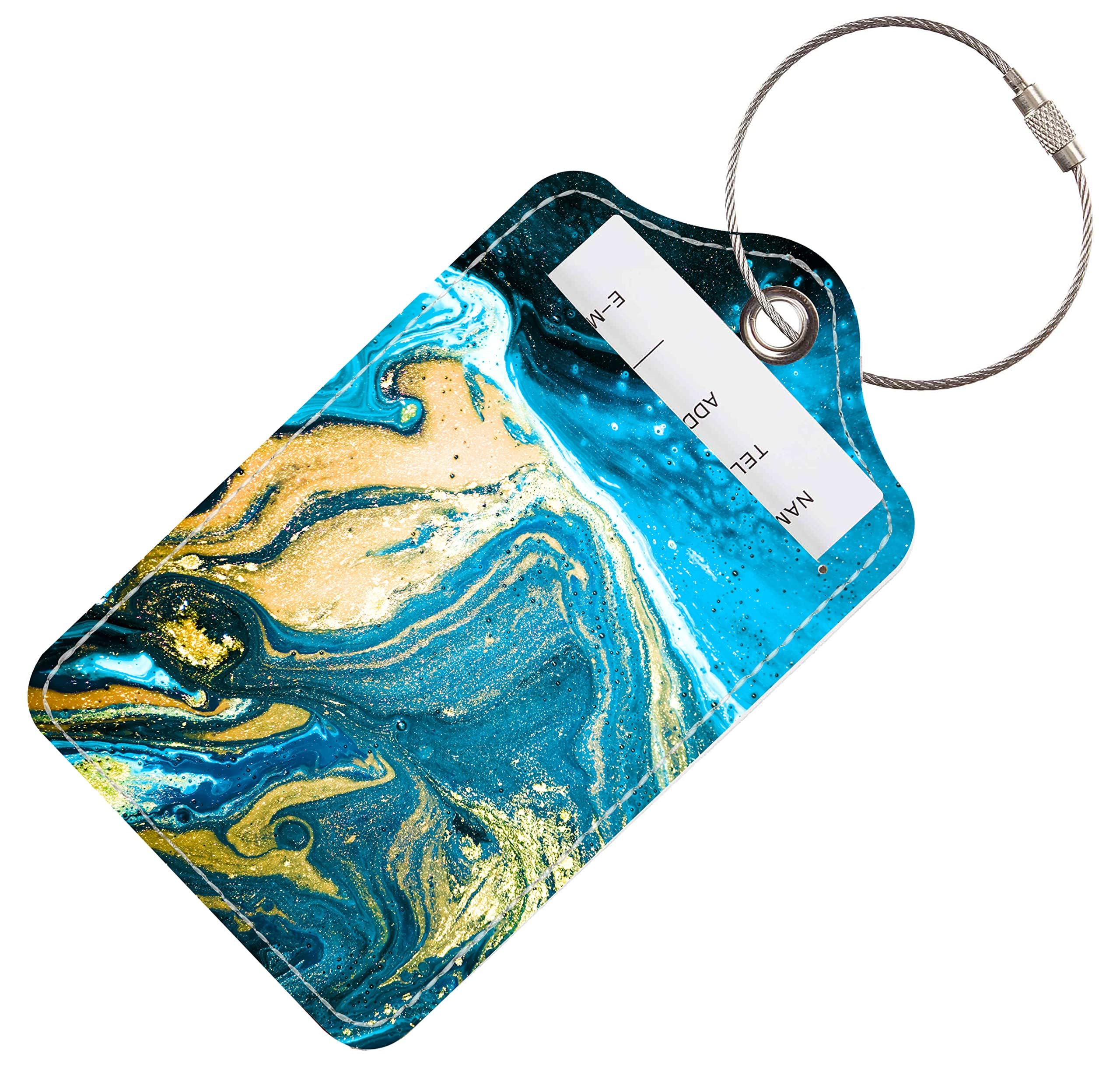 Snapklik.com : Luggage Tags For Suitcases, 2 Pack Cute PU Leather ...