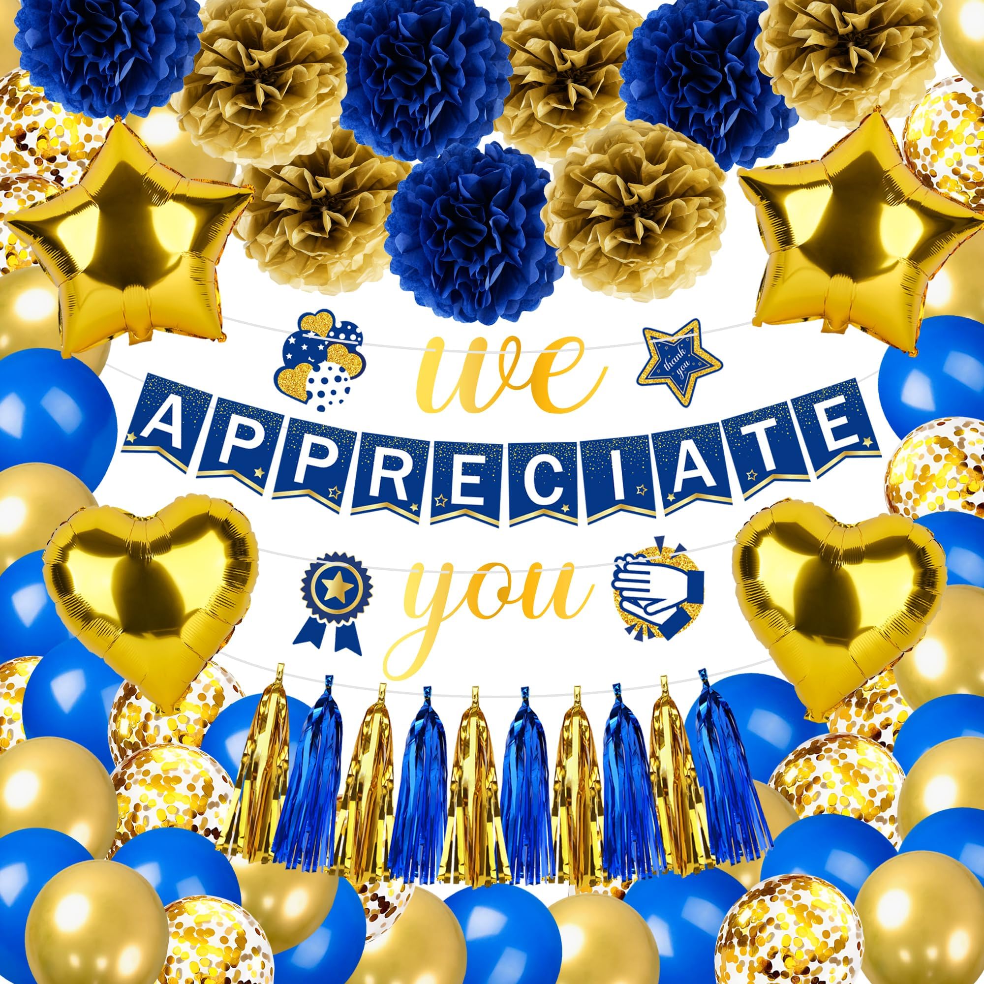 Amazon.com: MiniInflat 14 Pcs We Appreciate You Banner Backdrop with ...