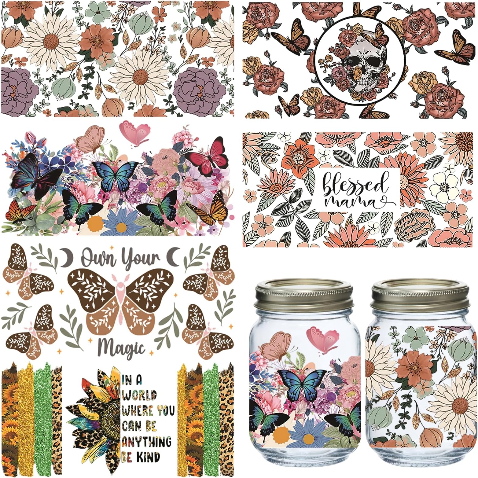 Amazon.com: UV DTF Cup Wrap Transfer Stickers for Glass, 10 Sheet ...