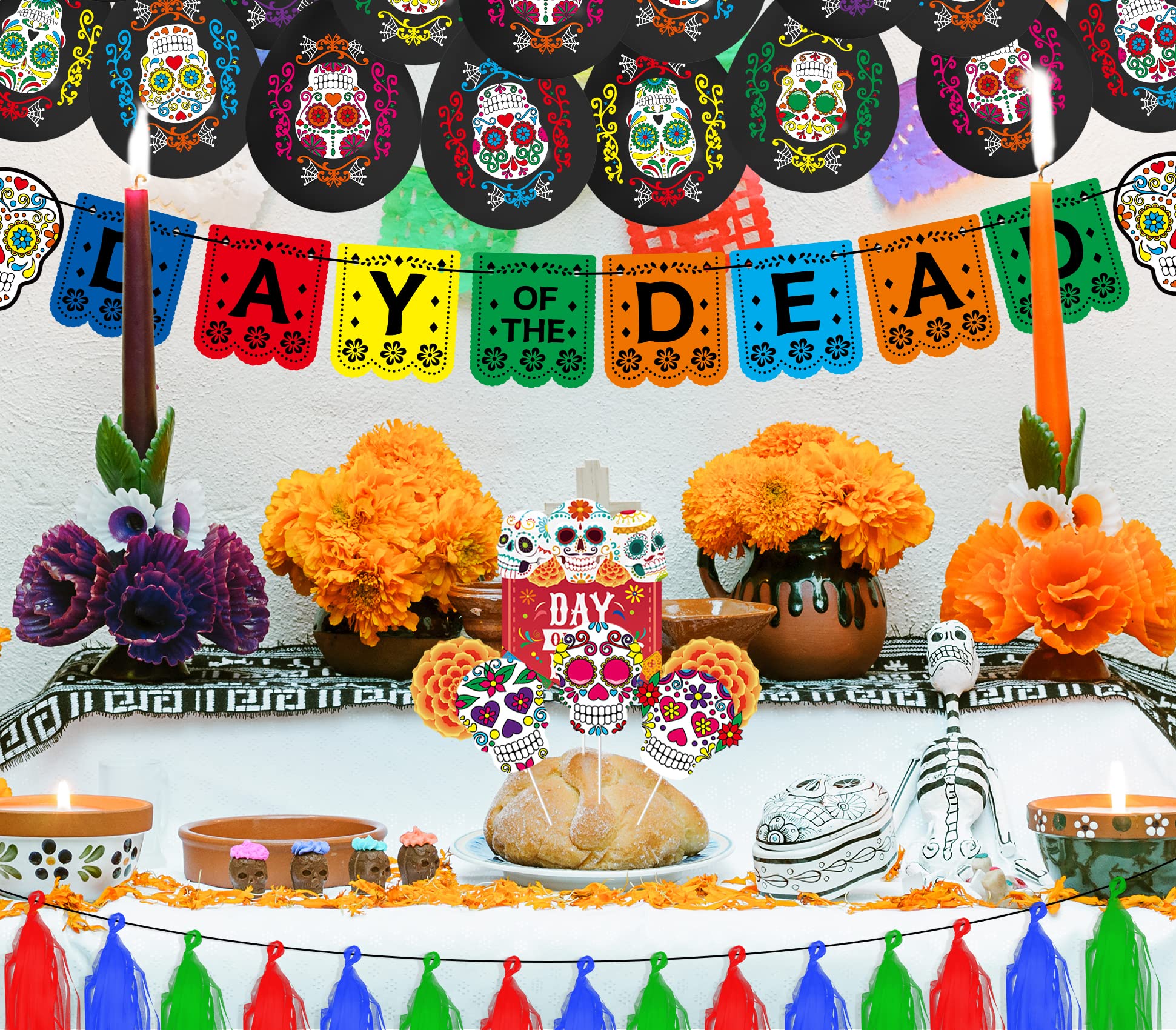 Snapklik.com : Day Of The Dead Balloons - 42pcs Dia De Los Muertos ...