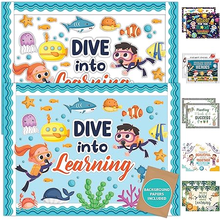Amazon.com: 72 PCS Sea Life Paper Cutouts Classroom Bulletin Board ...