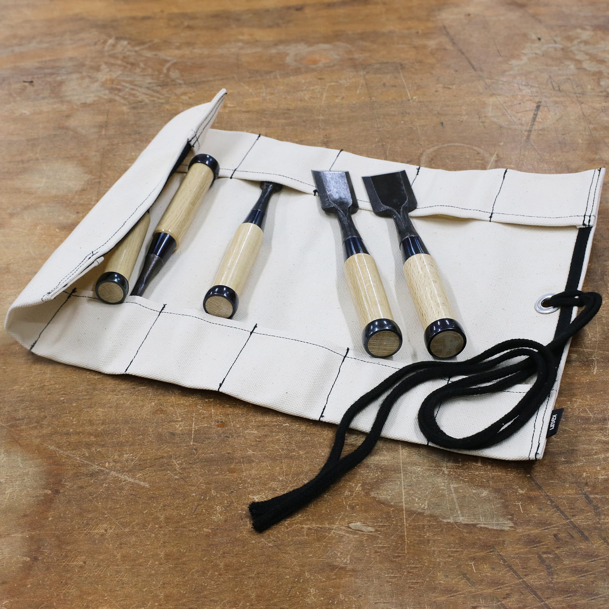 Snapklik.com : Chisel Roll Up Pouch, Heavy-Duty Canvas, 12 Pockets Tool ...