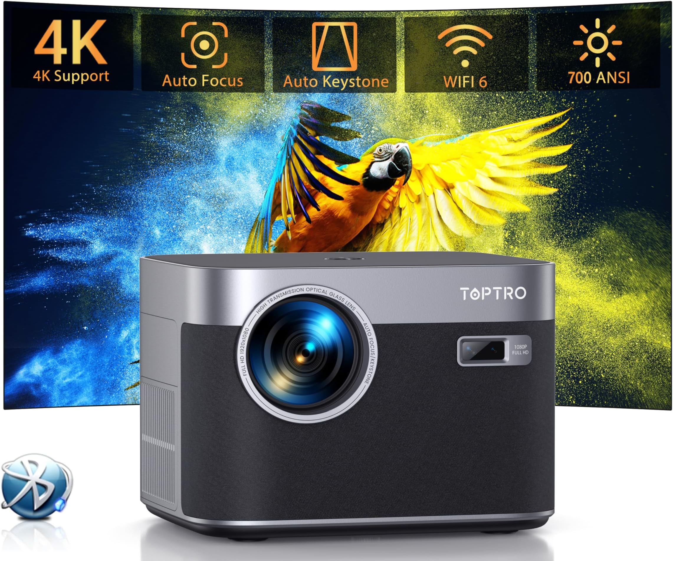 Amazon.com: [Netflix Officially/Auto Focus] Smart Projector with WiFi 6 ...
