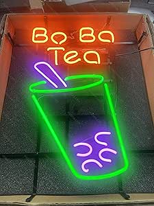 Neon Signs Beer Bar Boba Tea Glass Neon Signs for Pub Cafe Party Man ...