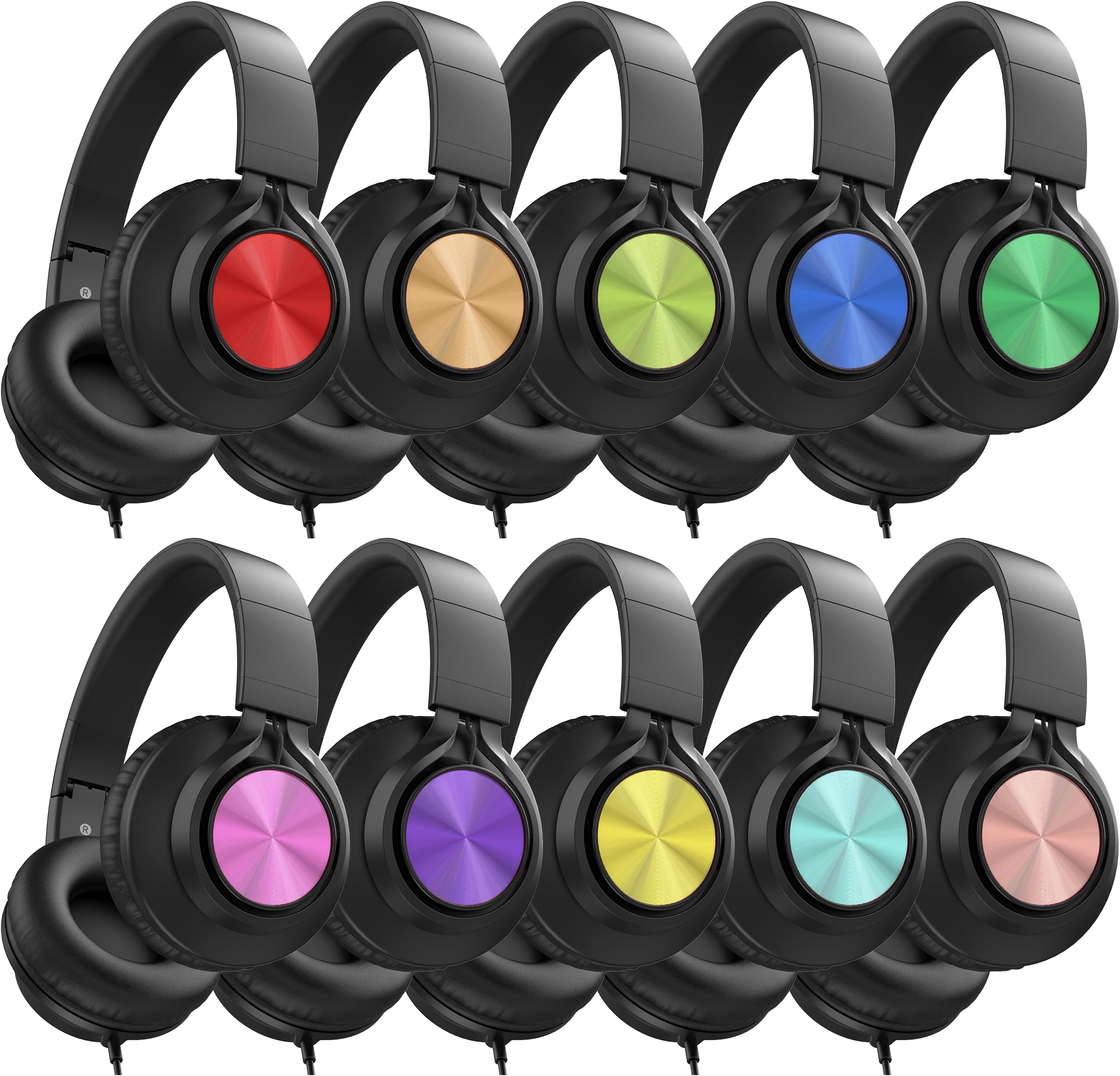 Amazon.com: AILIHEN Headphones Bulk for Classroom 10 Pack - Kids Wired ...