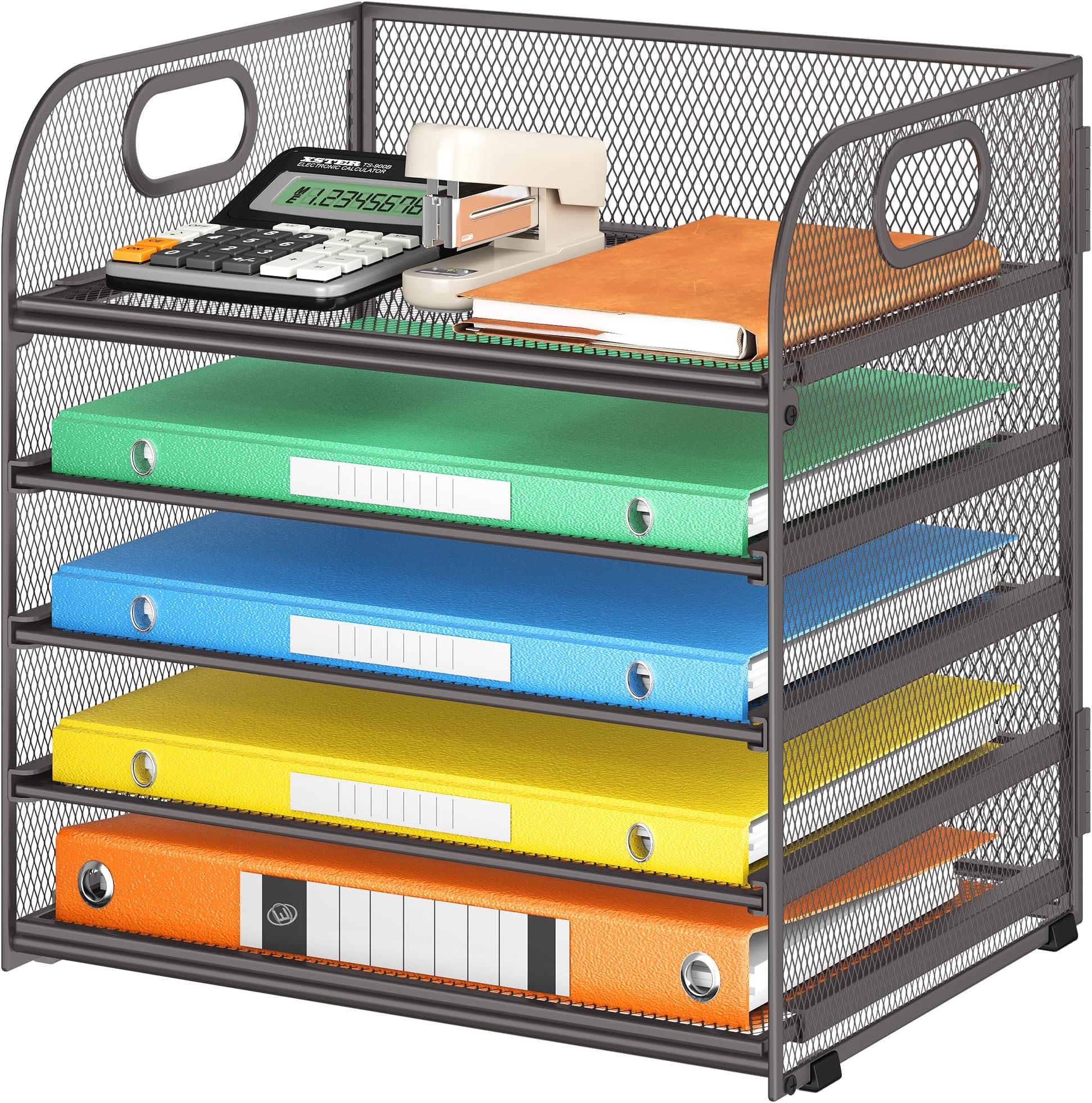 Amazon.com : Lavatino 5 Tray Desk File Organizer, Mesh Paper Sorter ...