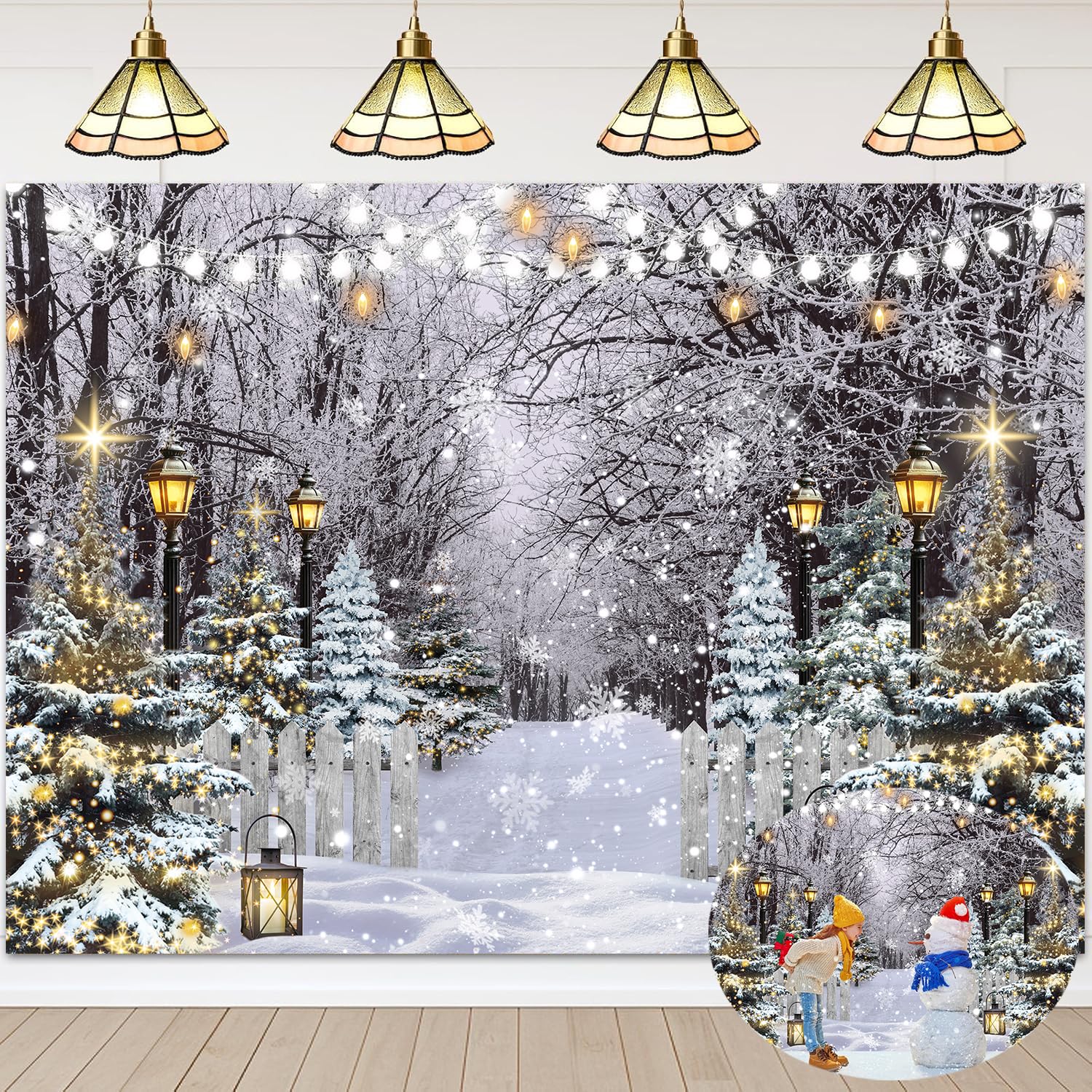 Snowflake Christmas Winter Wonderland Background Winter Forest