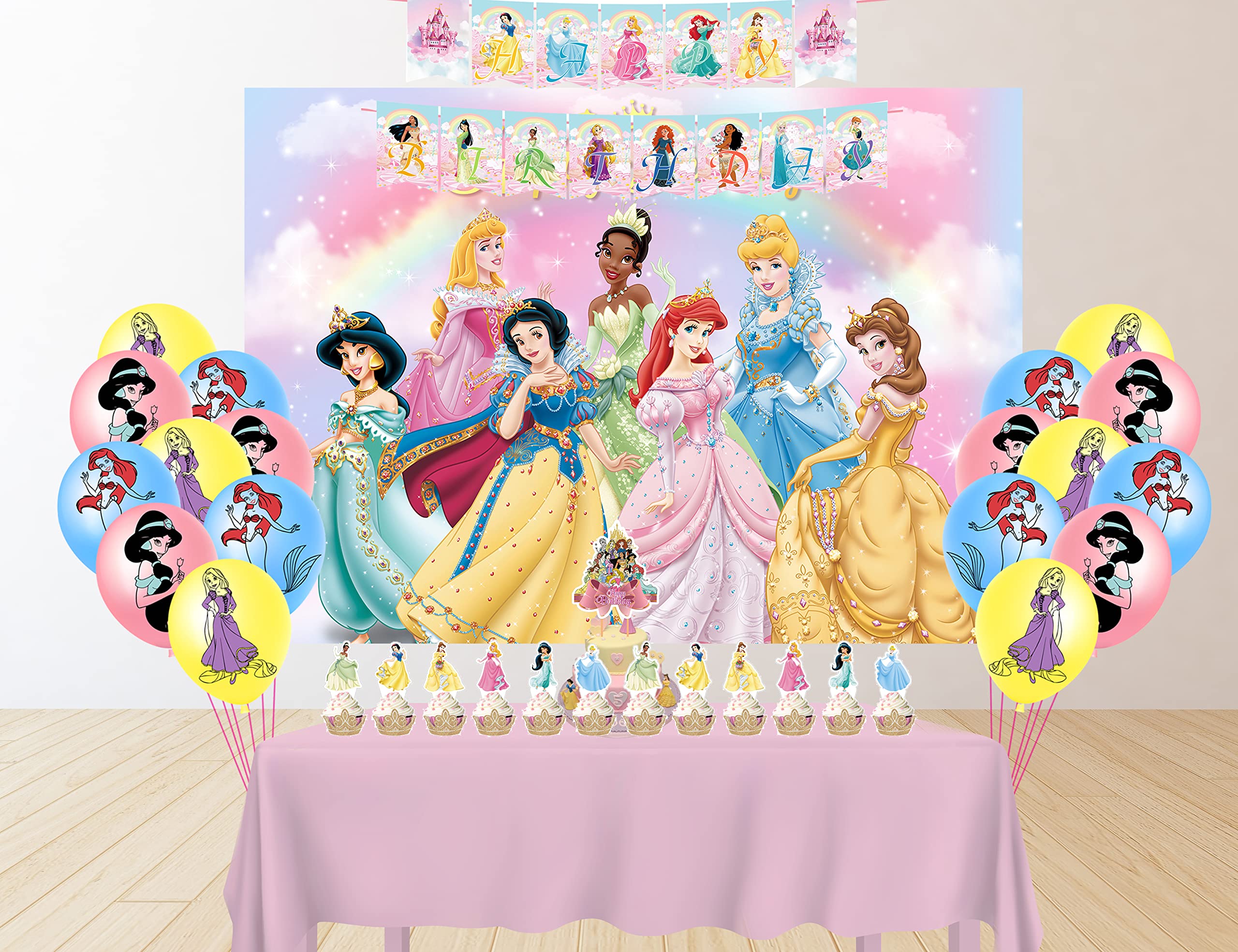 Buy Princess Birthday Party Decoration for Girls 1st 2nd 3rd Birthday ...