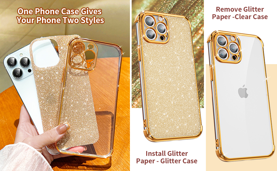 Watch iPhone 13 Pro Max Case Glitter - Multifunctional Phone Case on ...