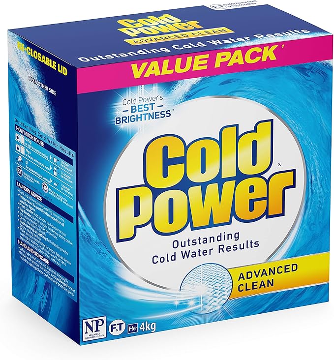 Cold Power Advanced Clean, Powder Laundry Detergent, 4kg, Suitable for ...