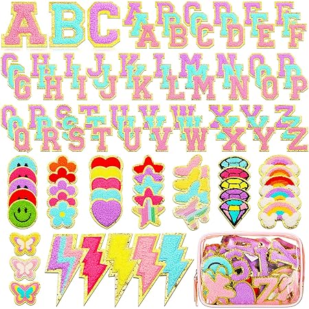 Amazon.com: 120 Pieces Chenille Letter Patches Iron on Patches Varsity ...