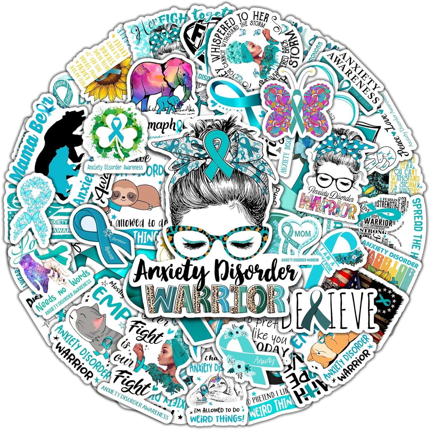Amazon.com: BIGZORO 50 PCS Anxiety Awareness Sticker Vinyl ...