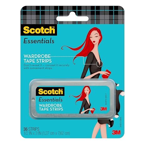 Amazon.com: Scotch Essentials Wardrobe Tape Strips,Black 36 Strips (W ...