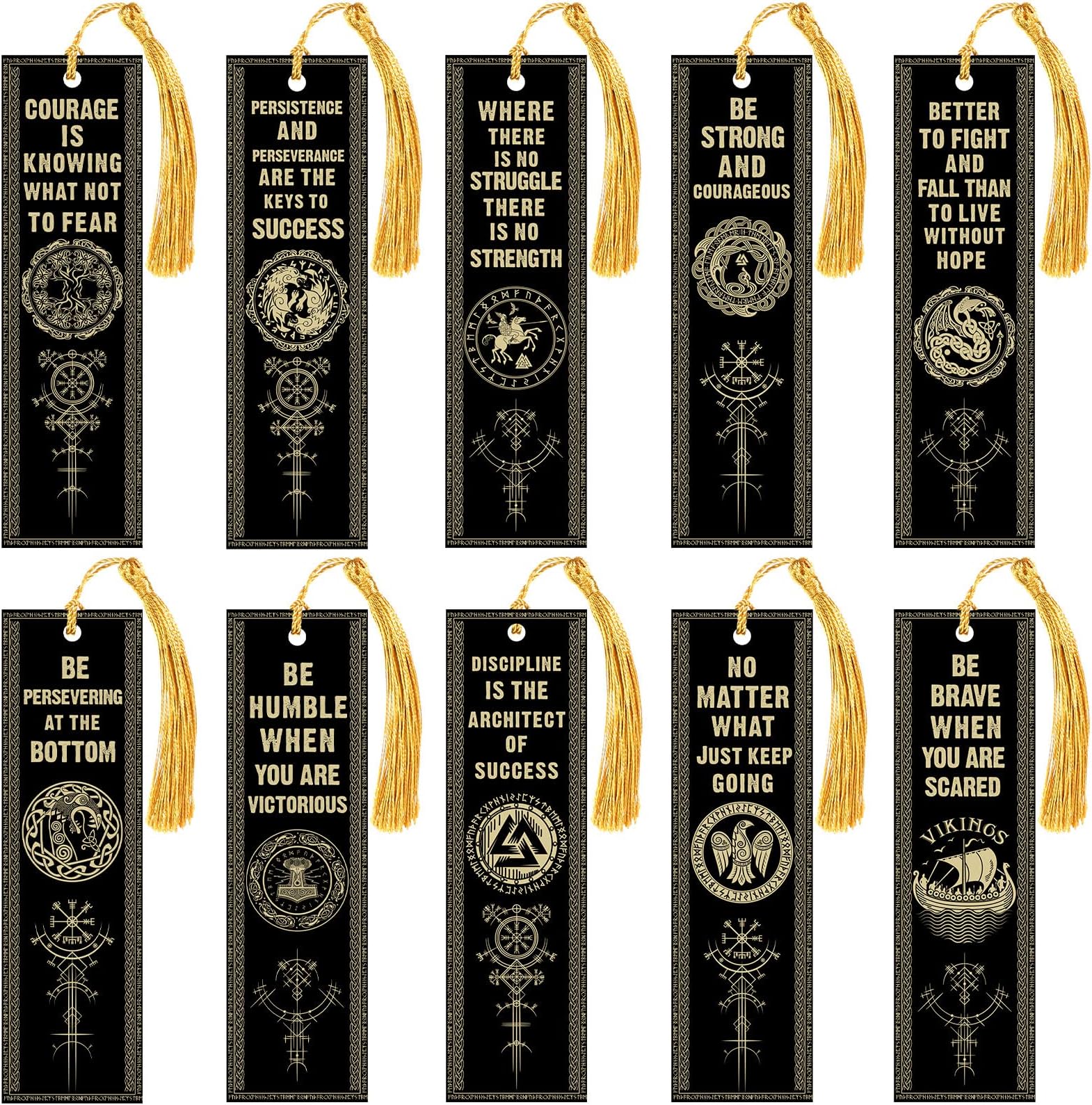 Amazon.com: 10 Pcs Motivational Bookmarks Nordic Vikings Bookmarks with ...