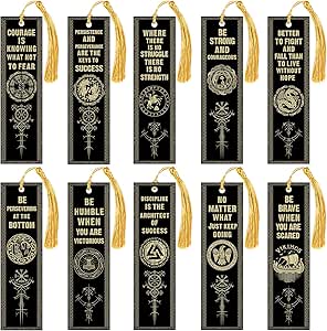 Amazon.com: 10 Pcs Motivational Bookmarks Nordic Vikings Bookmarks with ...