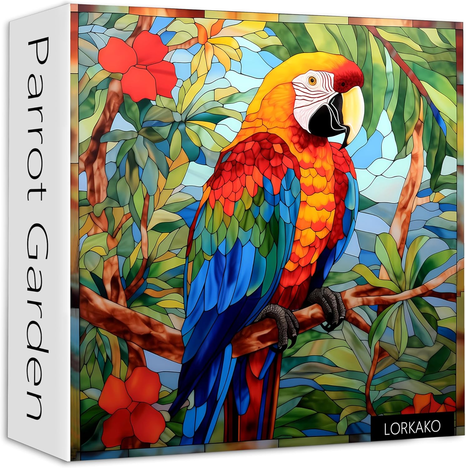 Amazon.com: LORKAKO Stained Glass Puzzles for Adults 1000 Pieces, Bird ...
