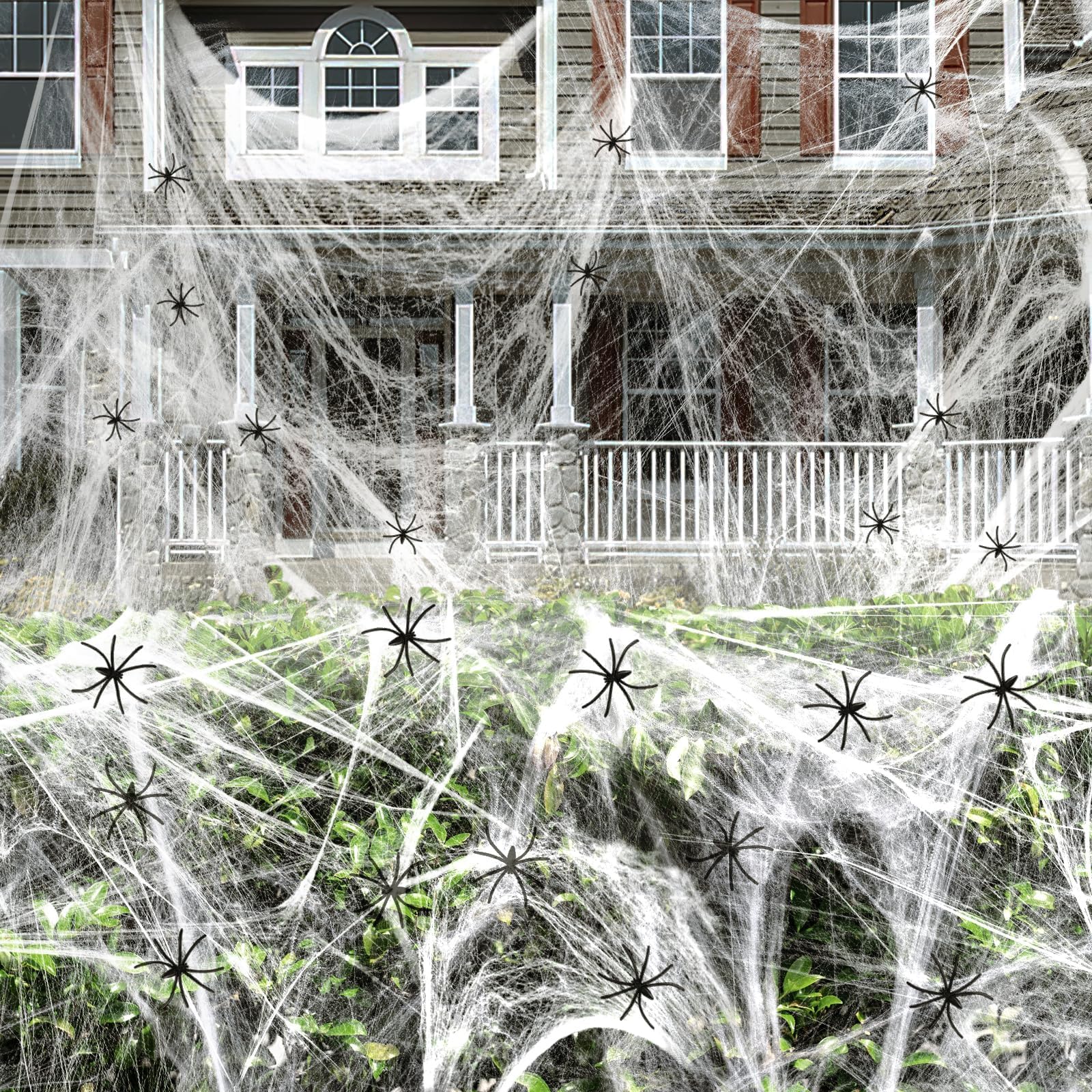 Amazon.com: 1800 Sqft Spider Webs Halloween Decorations, Super Stretchy ...