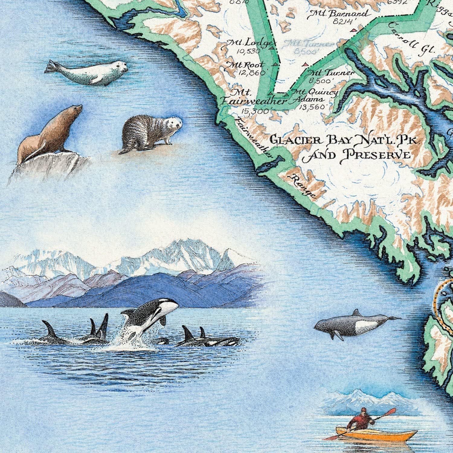 Buy Alaska Inside Passage Map Cardboard Jigsaw Puzzle - 1000 Pieces ...