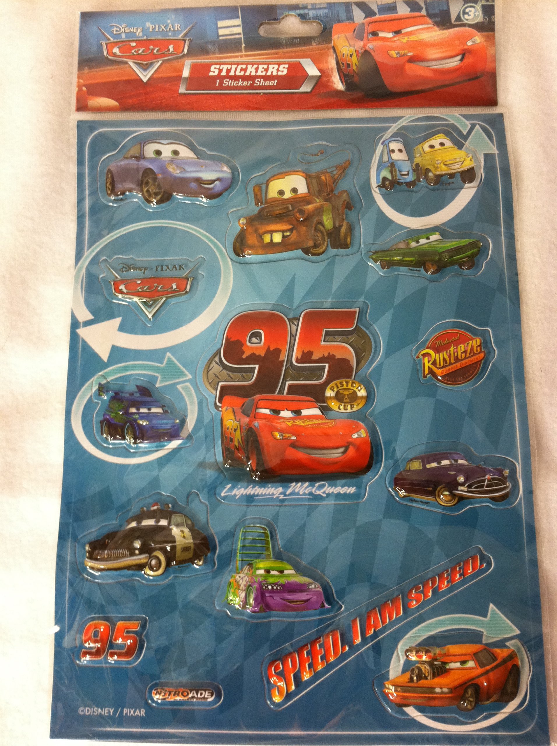 Amazon.com: Disney's Cars 2 Raised Sticker Sheet Party Accessory : Toys ...