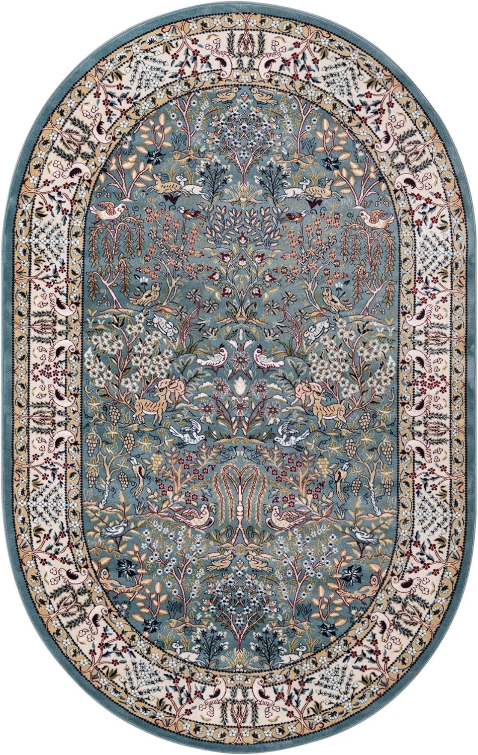 Amazon.com: Rugs.com Rabia Collection Rug – 4' x 6' Oval Blue Low Rug ...