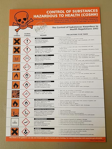 COSHH STICKER (200mm x 300mm) Self Adhesive Vinyl The clearest Coshh ...