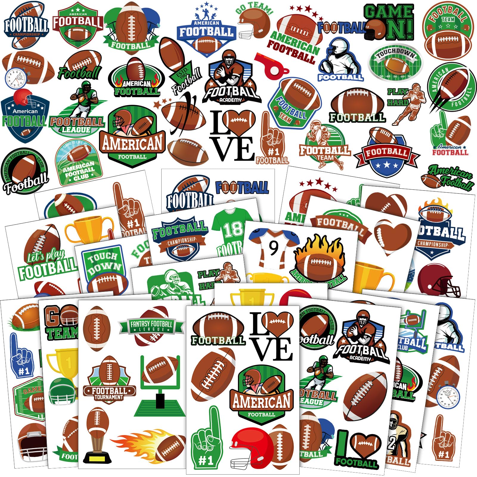 Snapklik.com : Over 460 Pieces Football Temporary Tattoos Sports Themed ...