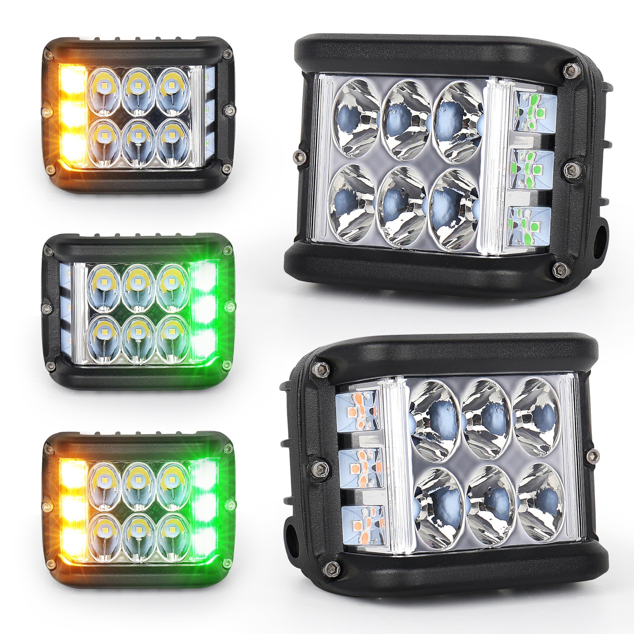 Snapklik.com : HOYUZA LED Pod Lights, 4inch Side Shooter LED Pods
