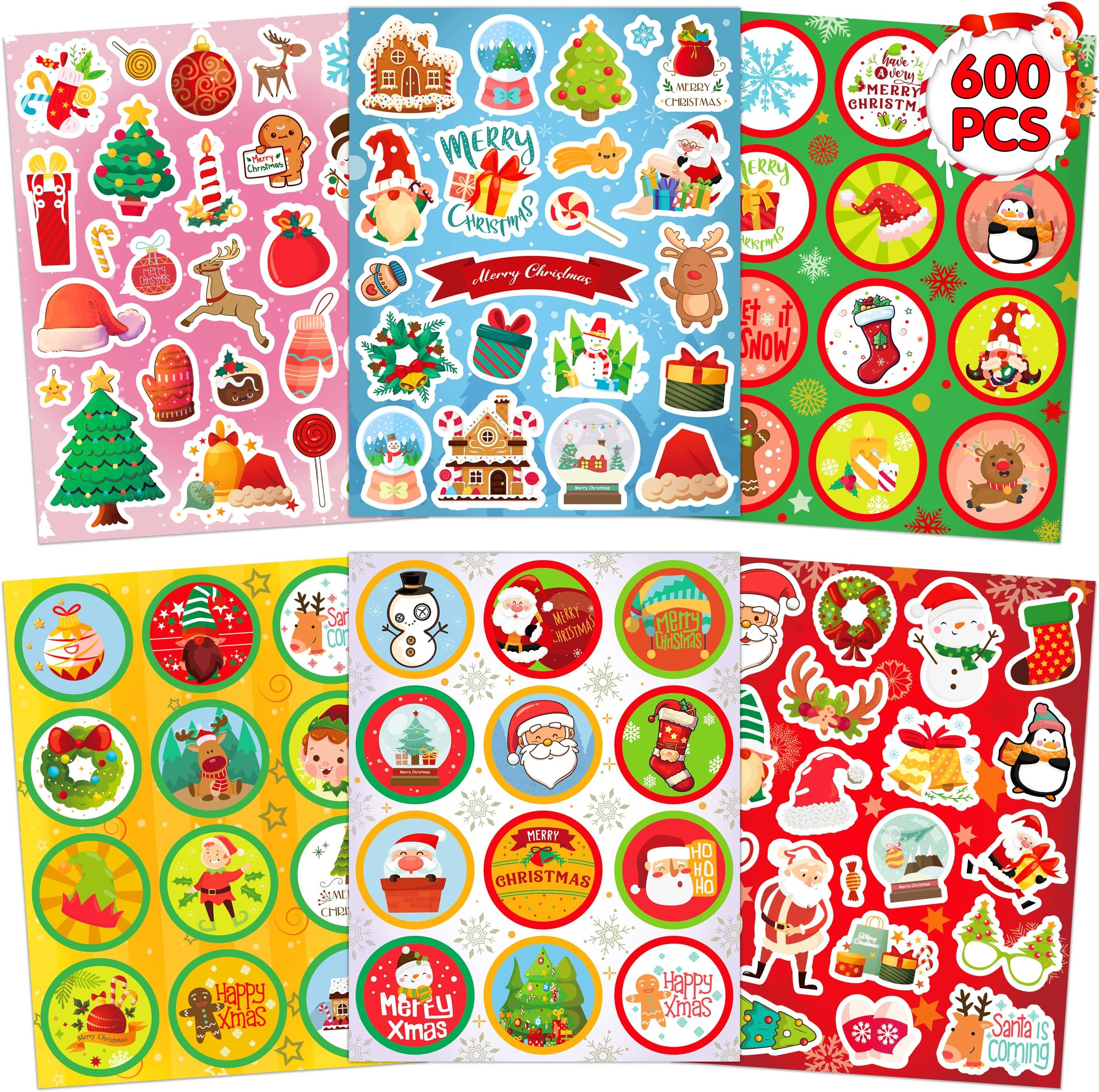 Amazon.com: IMISHM 426pcs Christmas Stickers for Kids - Bulk Holiday ...