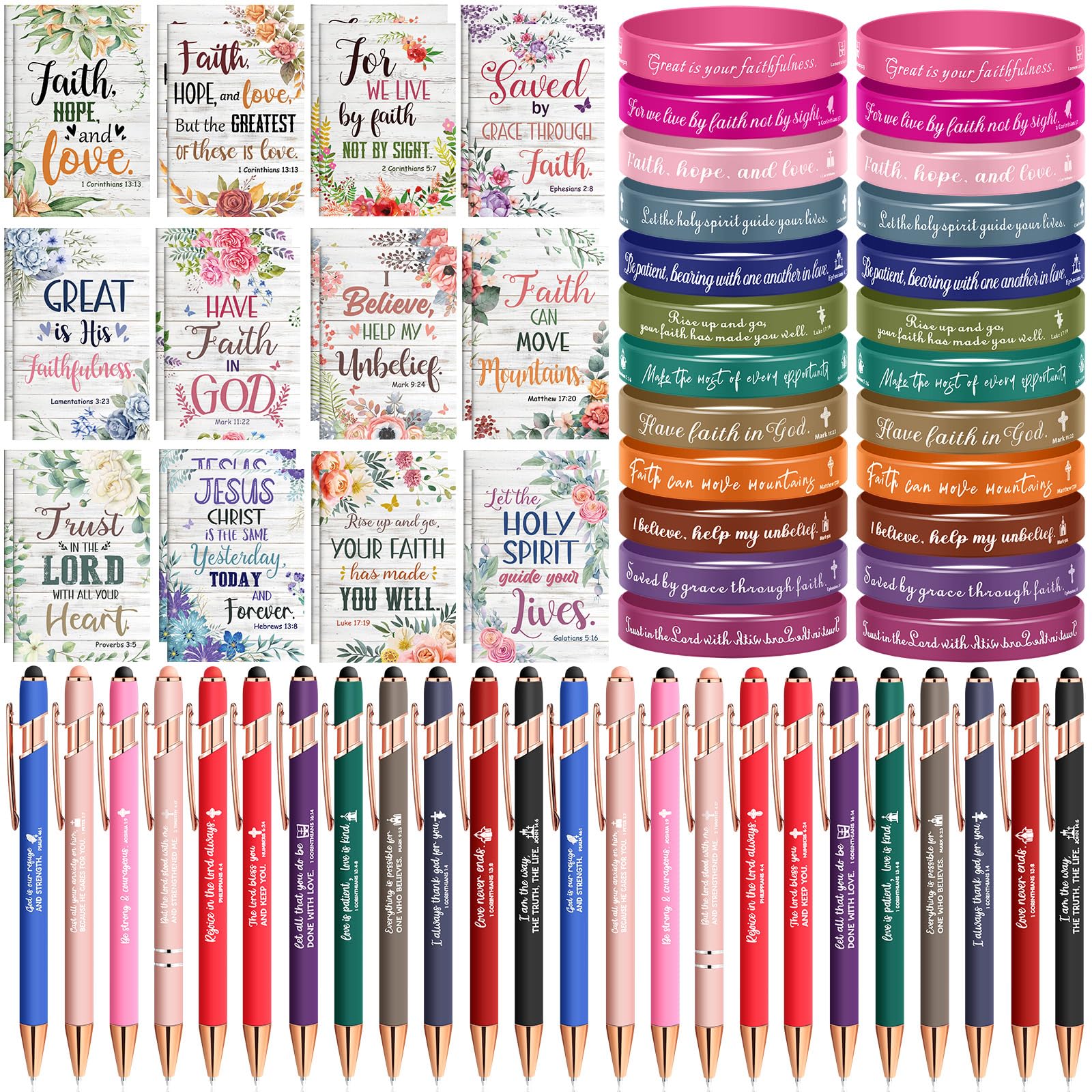 Amazon.com : Estune 72 Pcs Christian Gifts Set Bulk Bible Notebooks ...