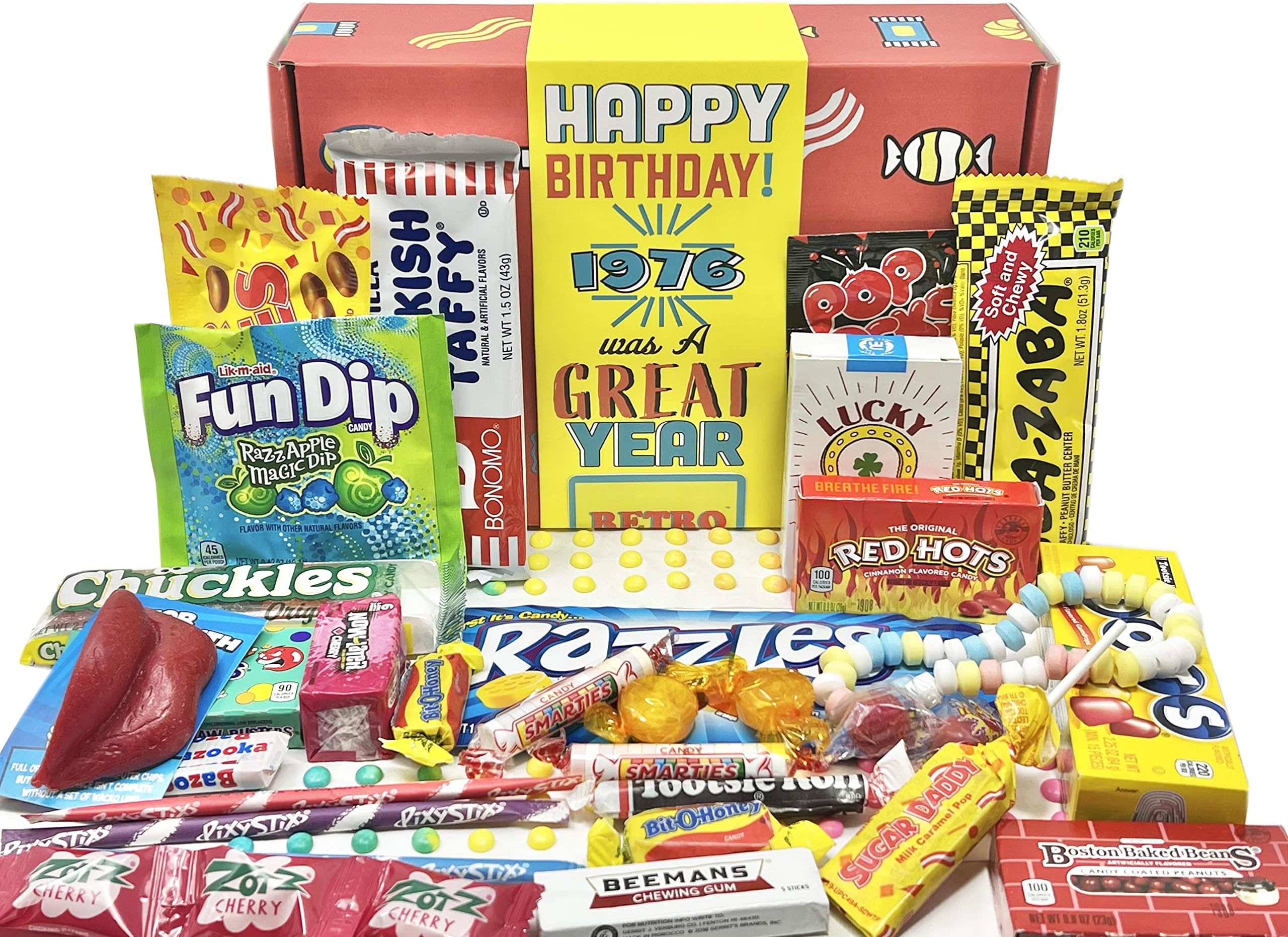 Amazon.com : RETRO CANDY YUM ~ 1977 47th Birthday Gift Box Nostalgic ...