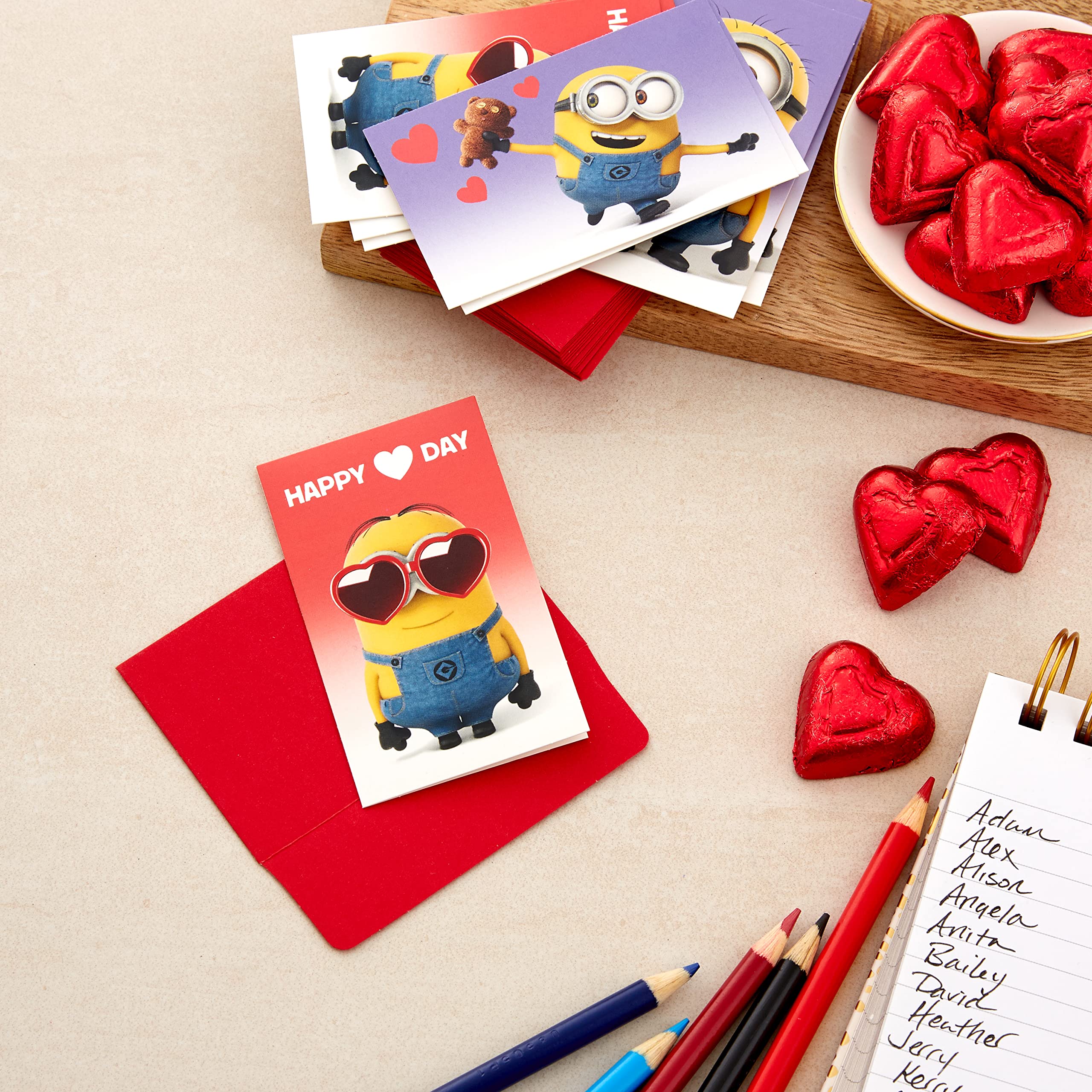 Snapklik.com : Hallmark Minions Mini Valentines Day Cards And Stickers ...