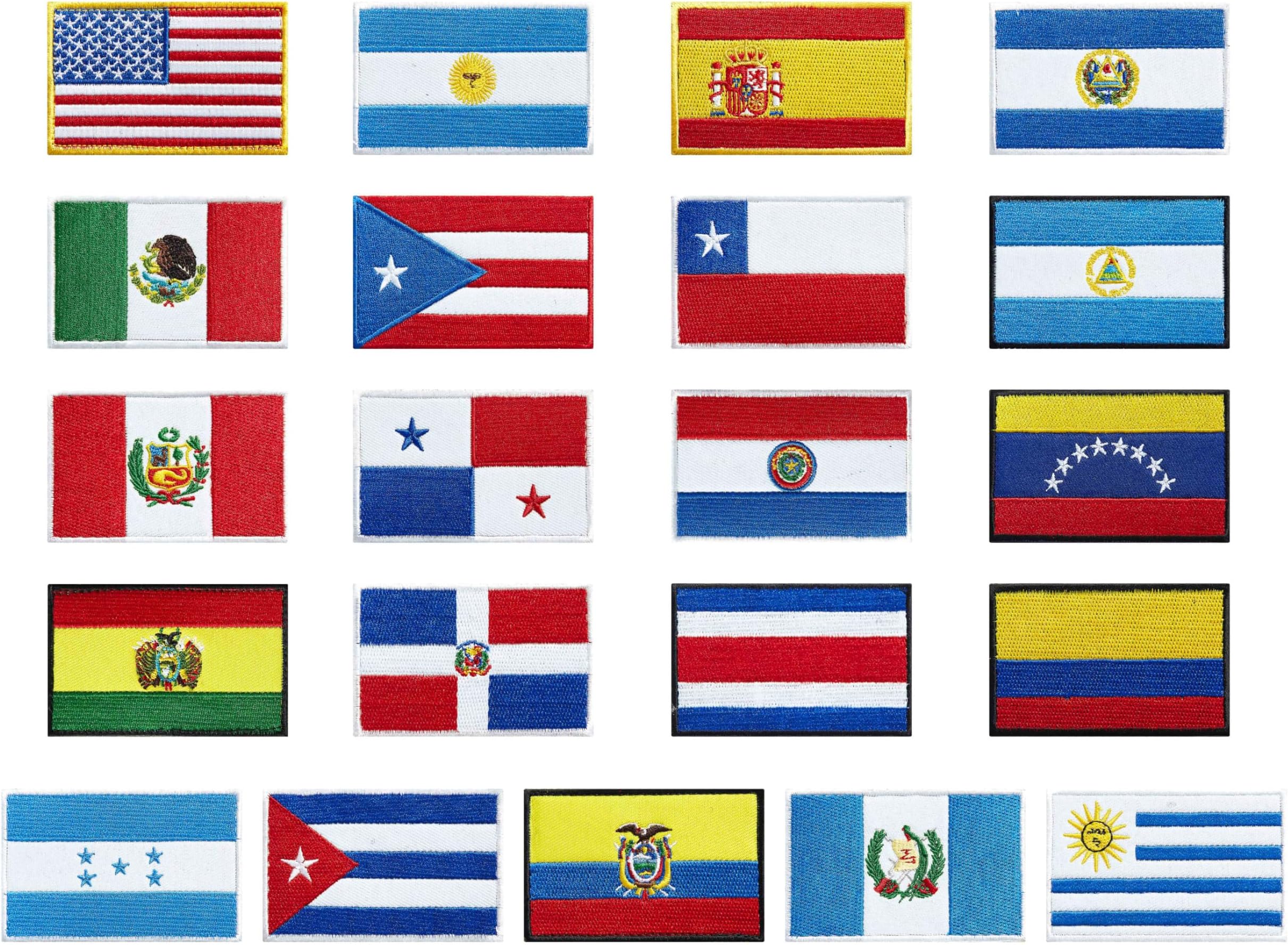 Amazon.com: stidsds Latin America 21 Countries Flag Patch Spanish ...