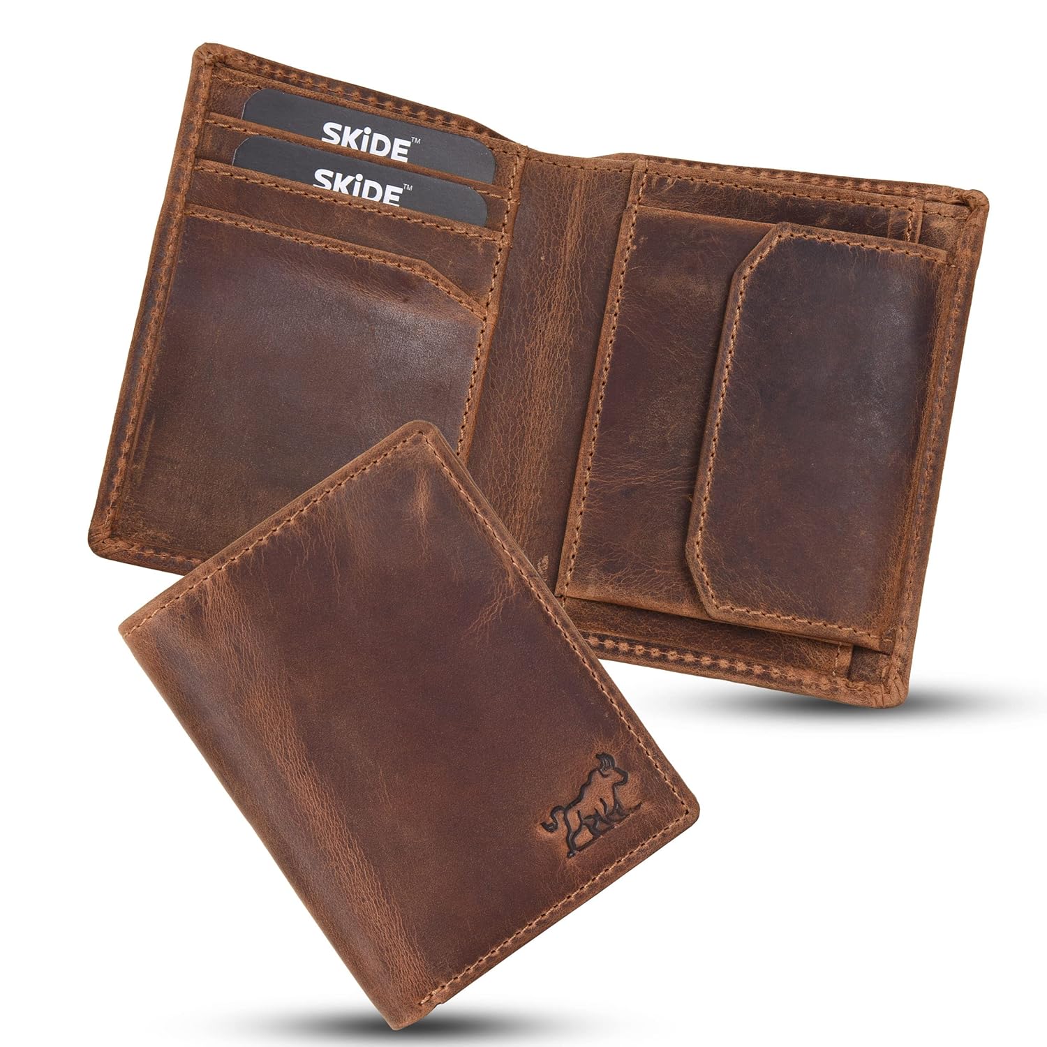 Buy SKiDE Dawn Hunter Slim Leather Wallet for Men's | Small Wallet for ...
