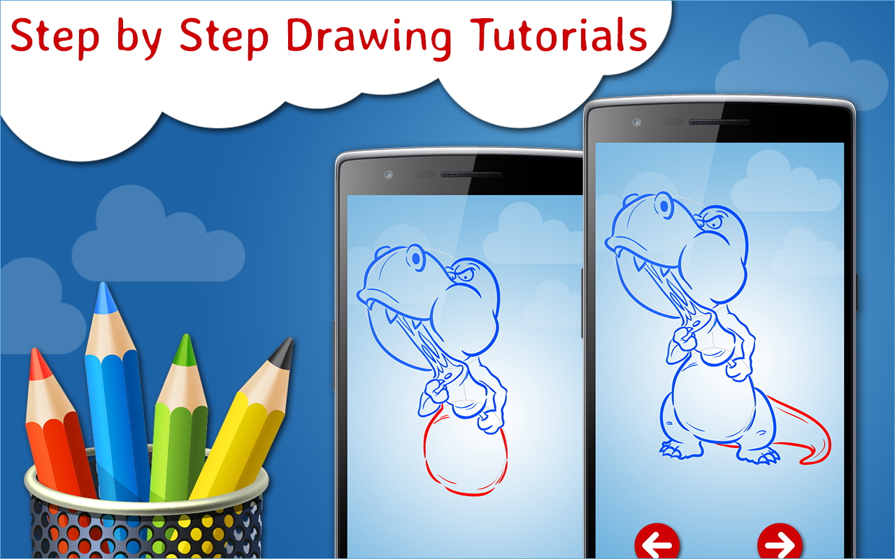 How to Draw Dinosaurs Step by Step Drawing App:Amazon.in:Appstore for ...
