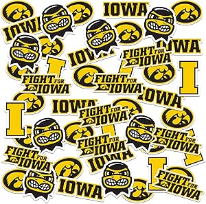 Amazon.com: University of Iowa 50ct Vinyl Large Deluxe Stickers Variety ...