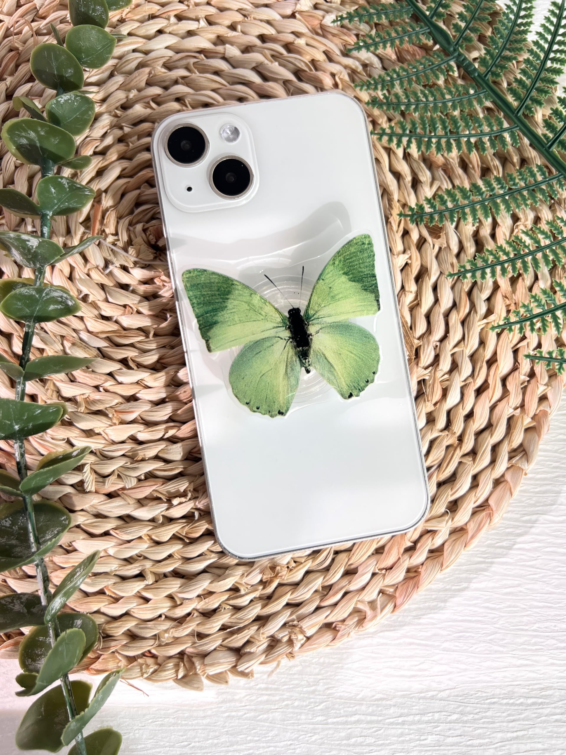 Amazon.com: Green Nature Butterfly Phone Grip Stand, Cute Butterfly ...