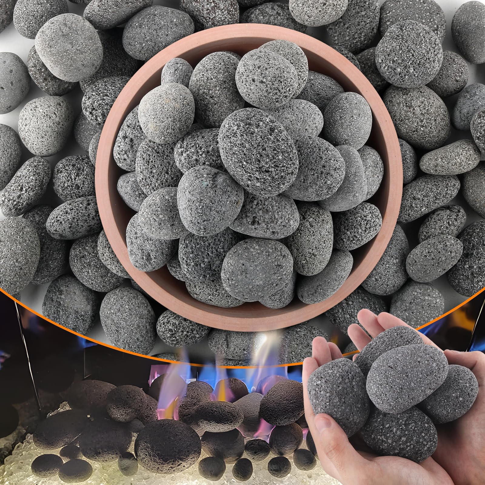 Amazon.com: CJGQ 18 Lb Lava Rocks for Fire Pit,2"-3" Natural Pebbles ...