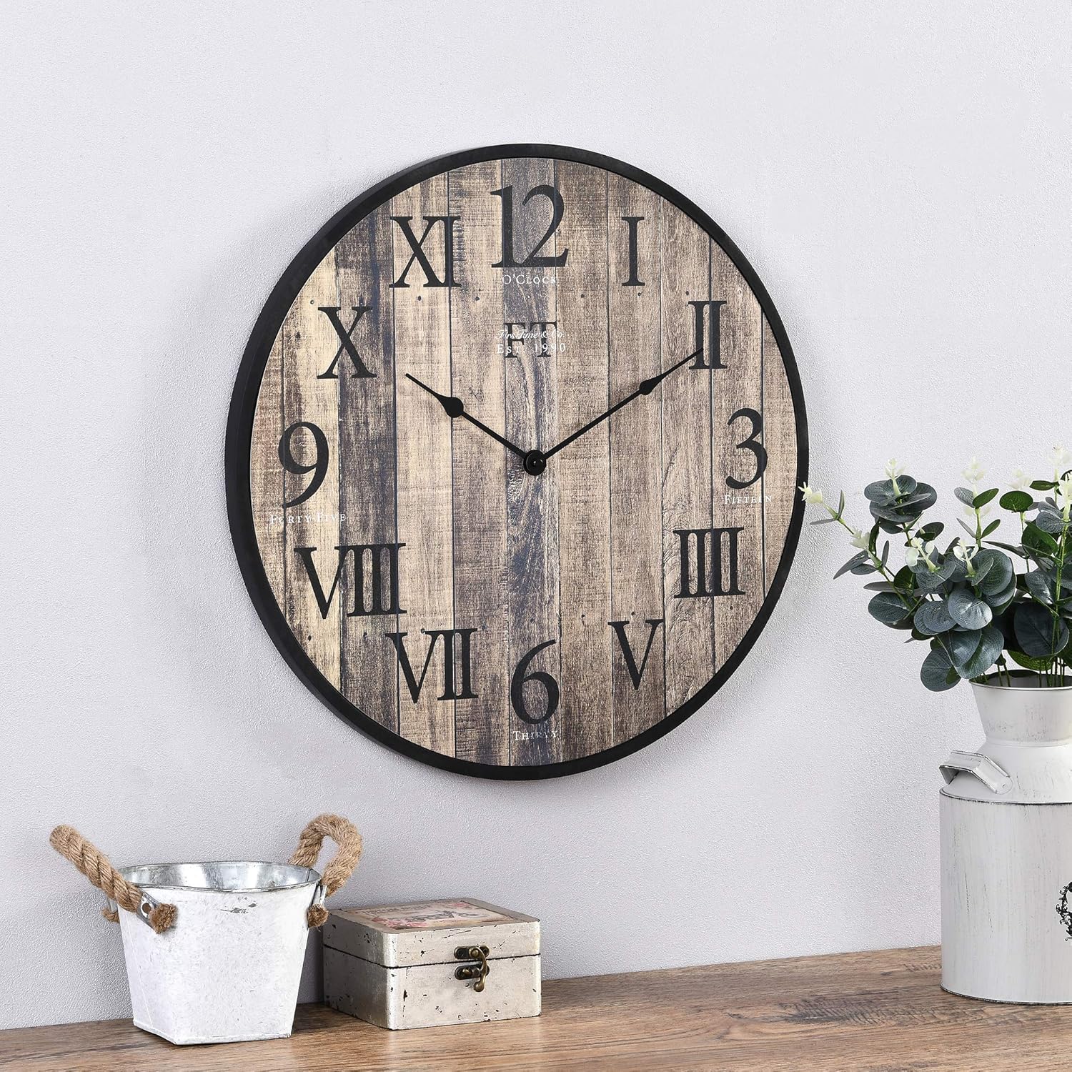 Amazon.com: FirsTime & Co. Rustic Barnside Wall Clock, American Crafted ...