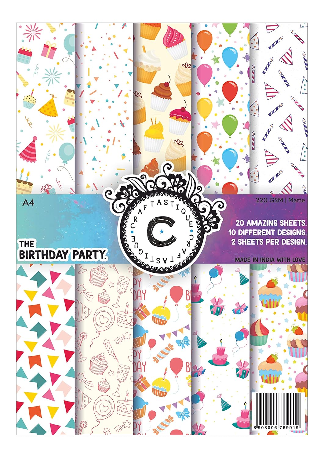 Craftastique The Birthday Party Scrapbooking Paper Pack (Multicolour ...