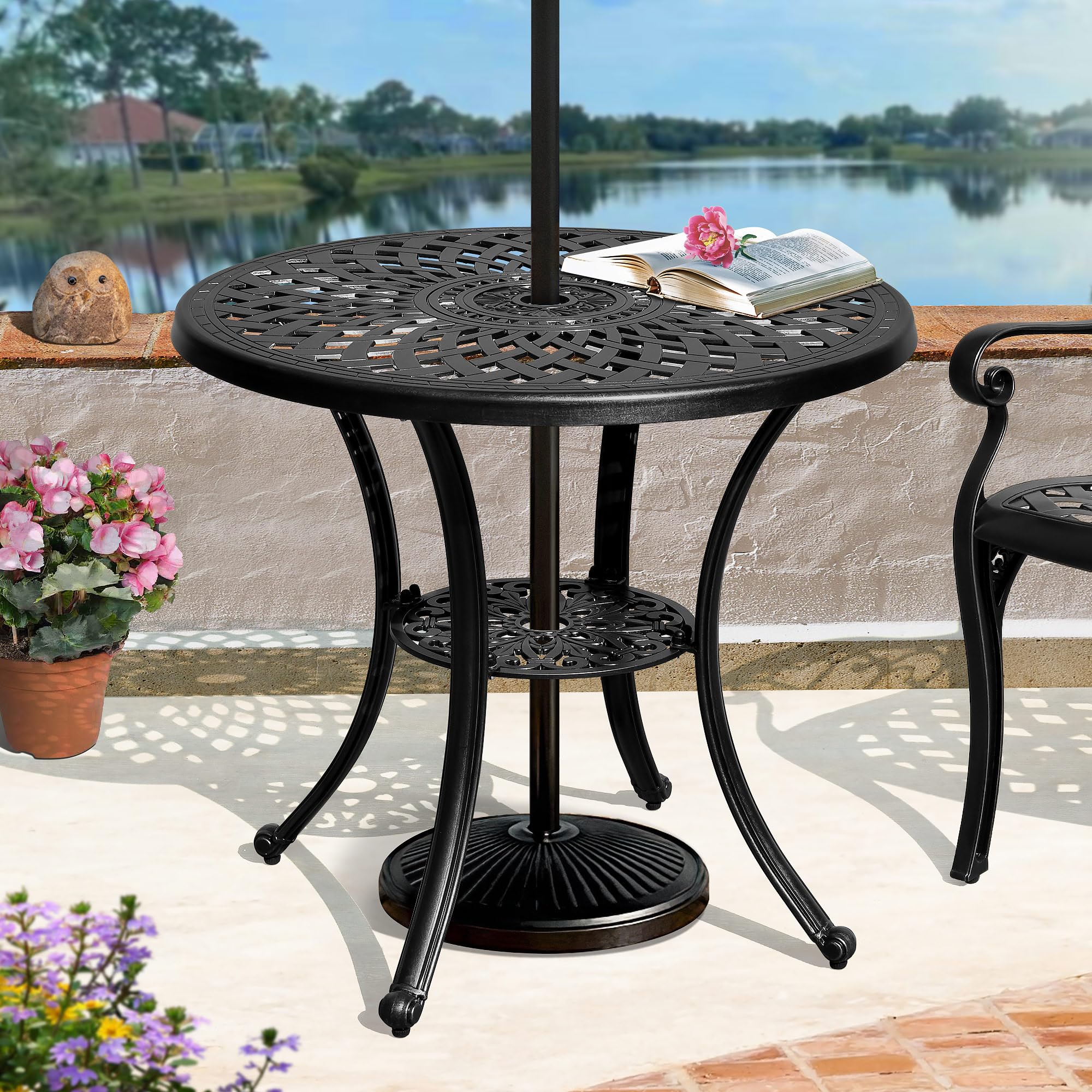 Snapklik.com : DWVO 30 Inches Round Patio Dining Table