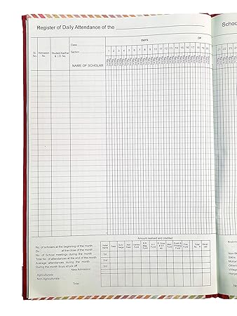 LRS Student Attendance Register - Big Size - 10 * 15 inch- 70 GSM ...