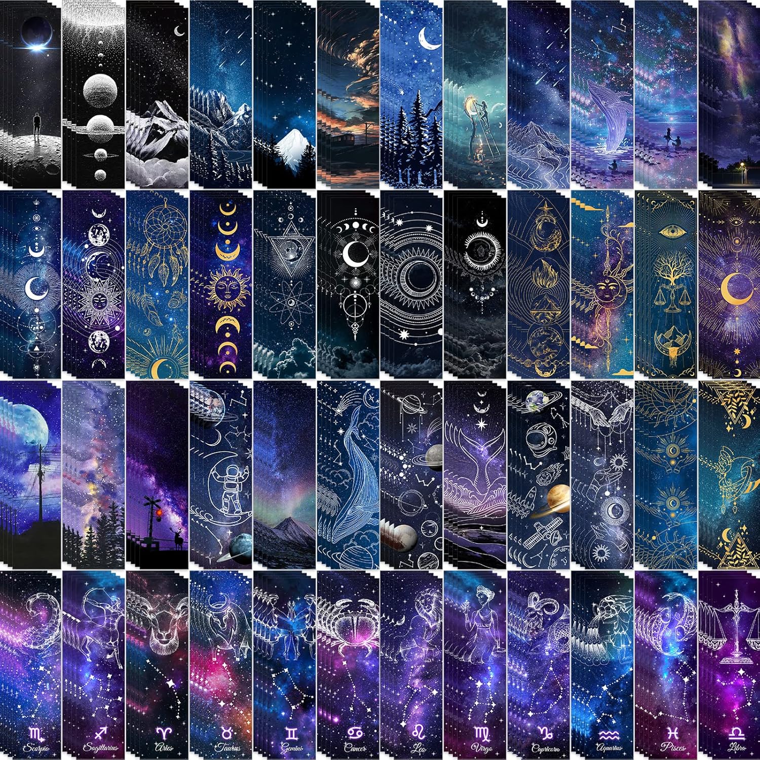 Amazon.com: 200PCS Cool Space Starry Night Bookmark for Kids Classroom ...